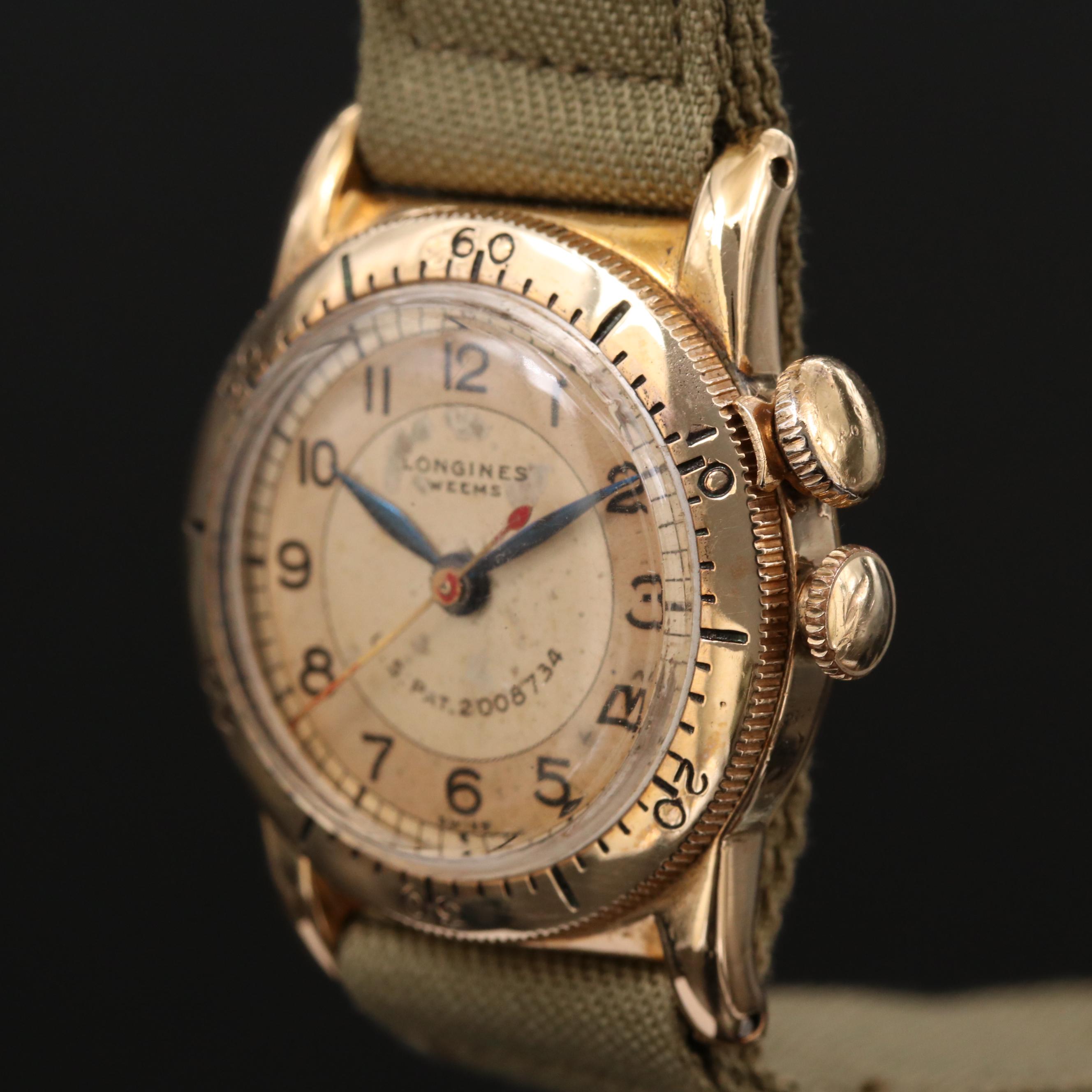Vintage Longines Weems Second-Setting 14K Gold Wristwatch, 1940 | EBTH