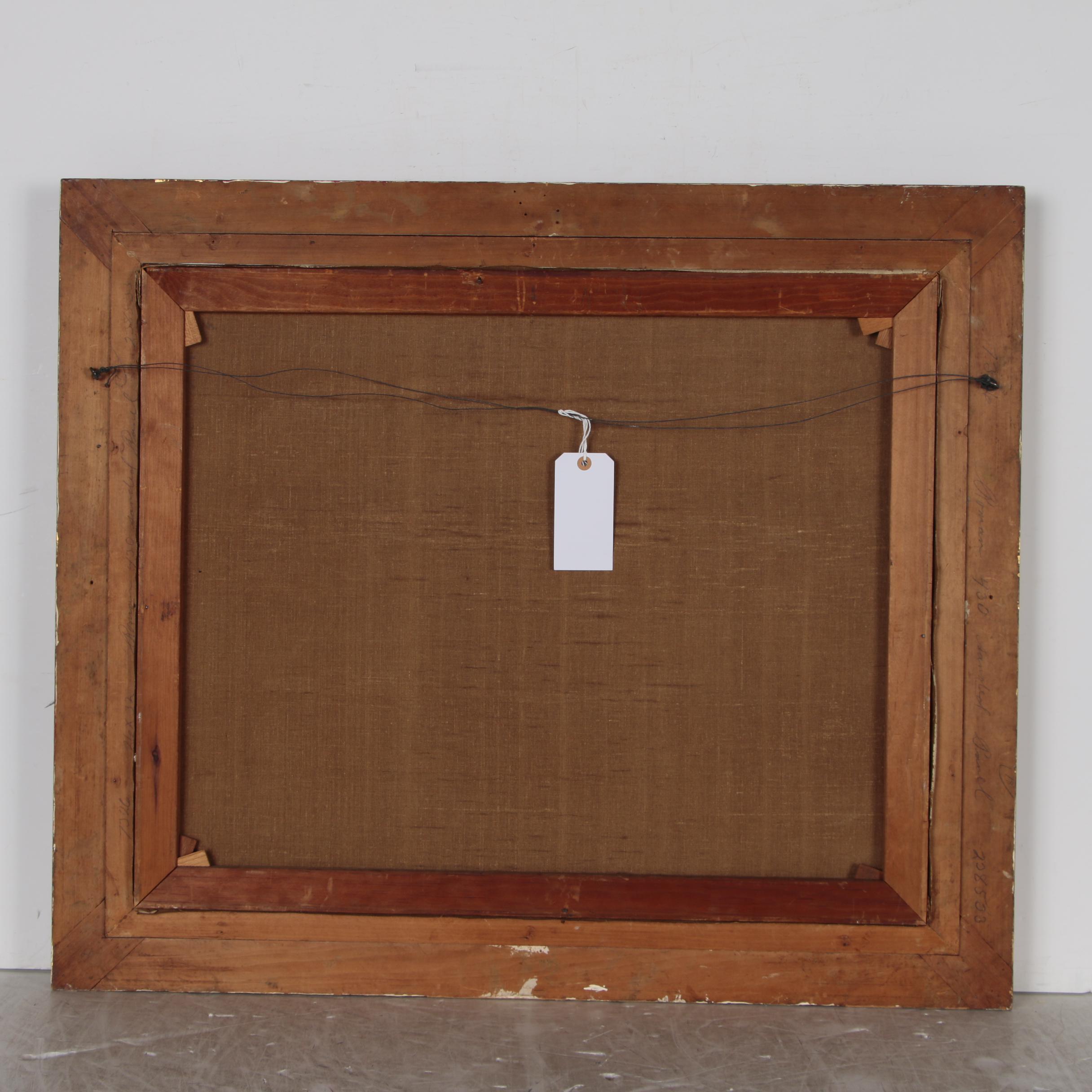 Louis Jambor Oil Painting of Kitchen Interior with Woman Churning ...