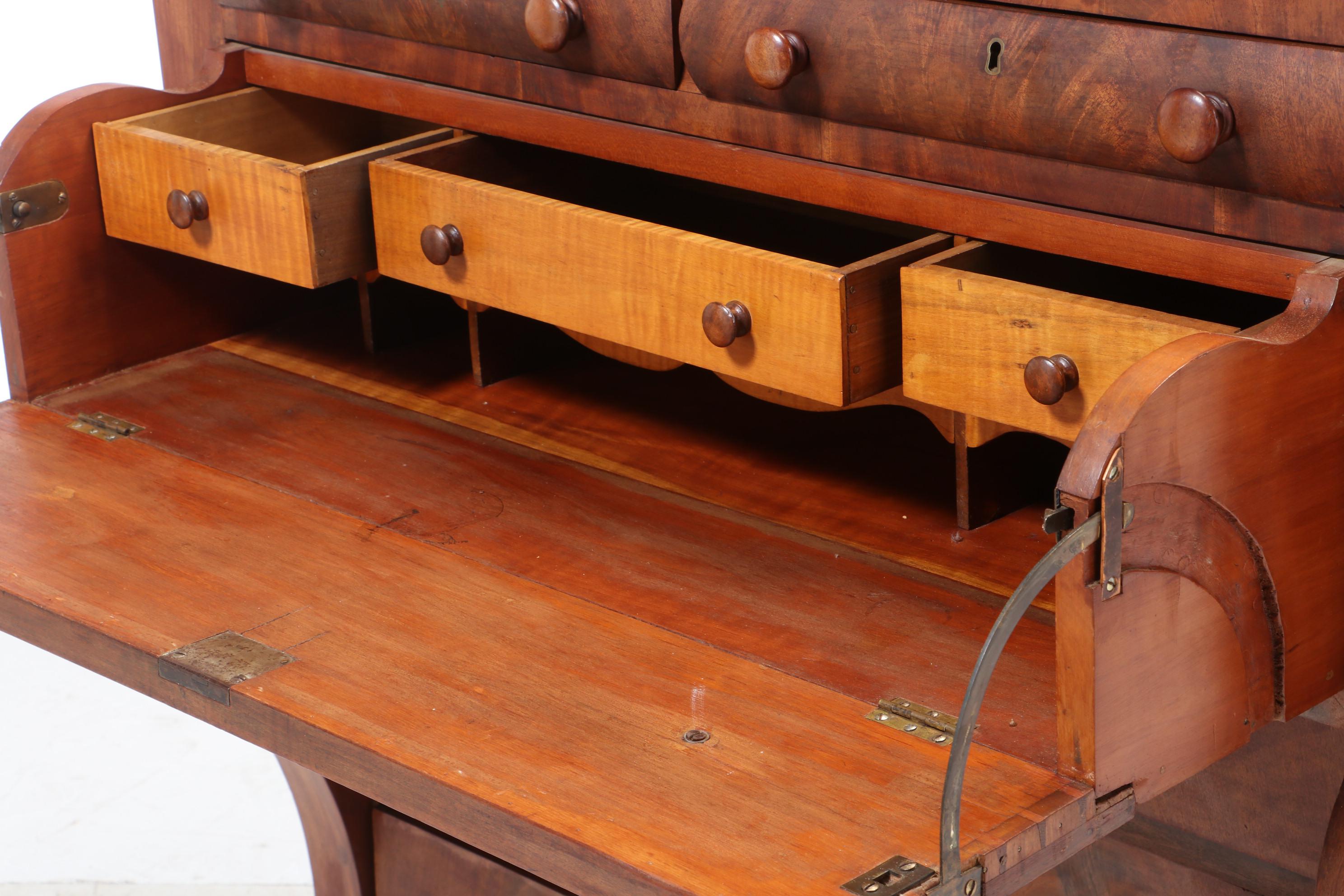 American Empire Butler's Desk in Mahogany, Cherry, and Maple, Mid-19th ...