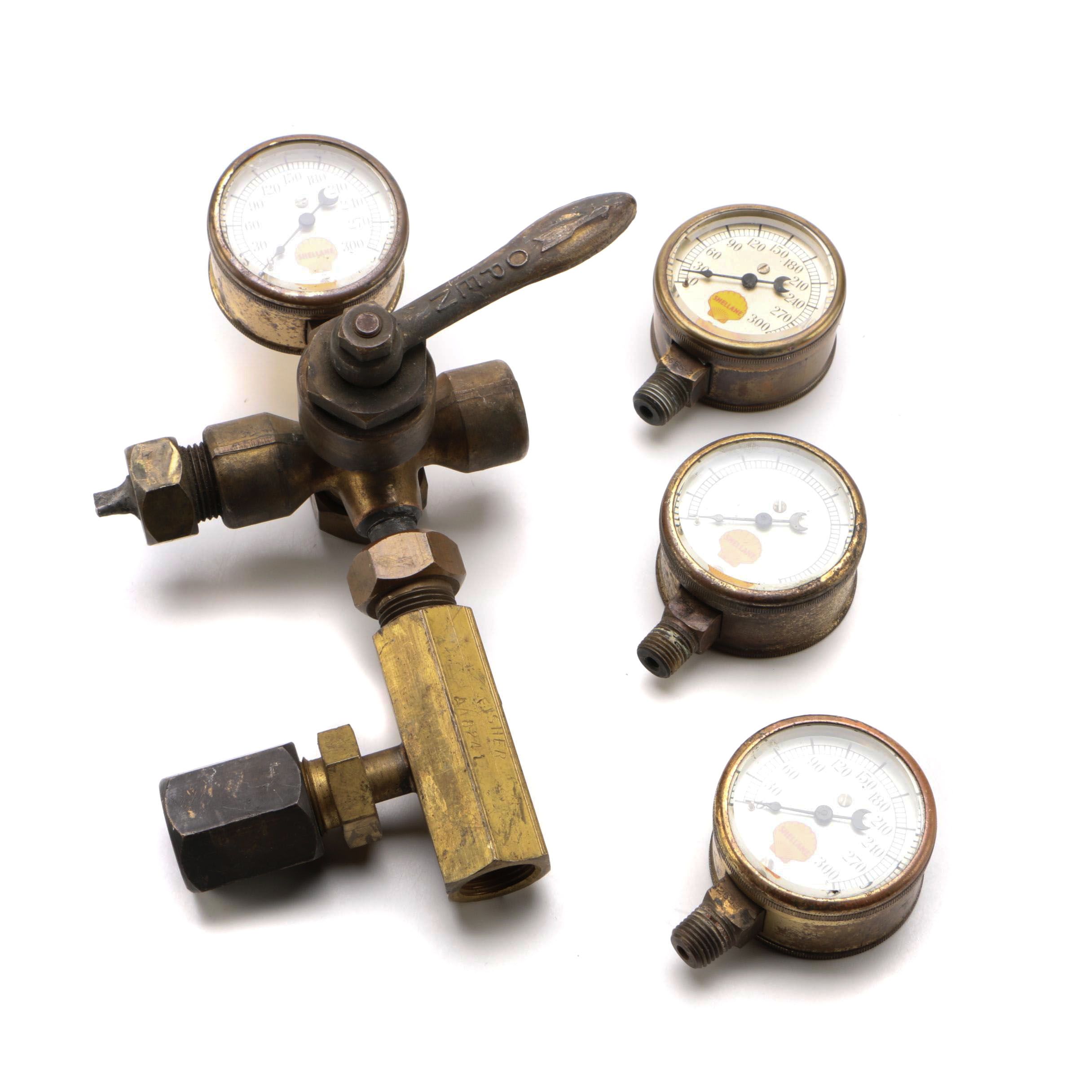Shellane Propane Tank Gas Gauges, Mid-20th Century | EBTH