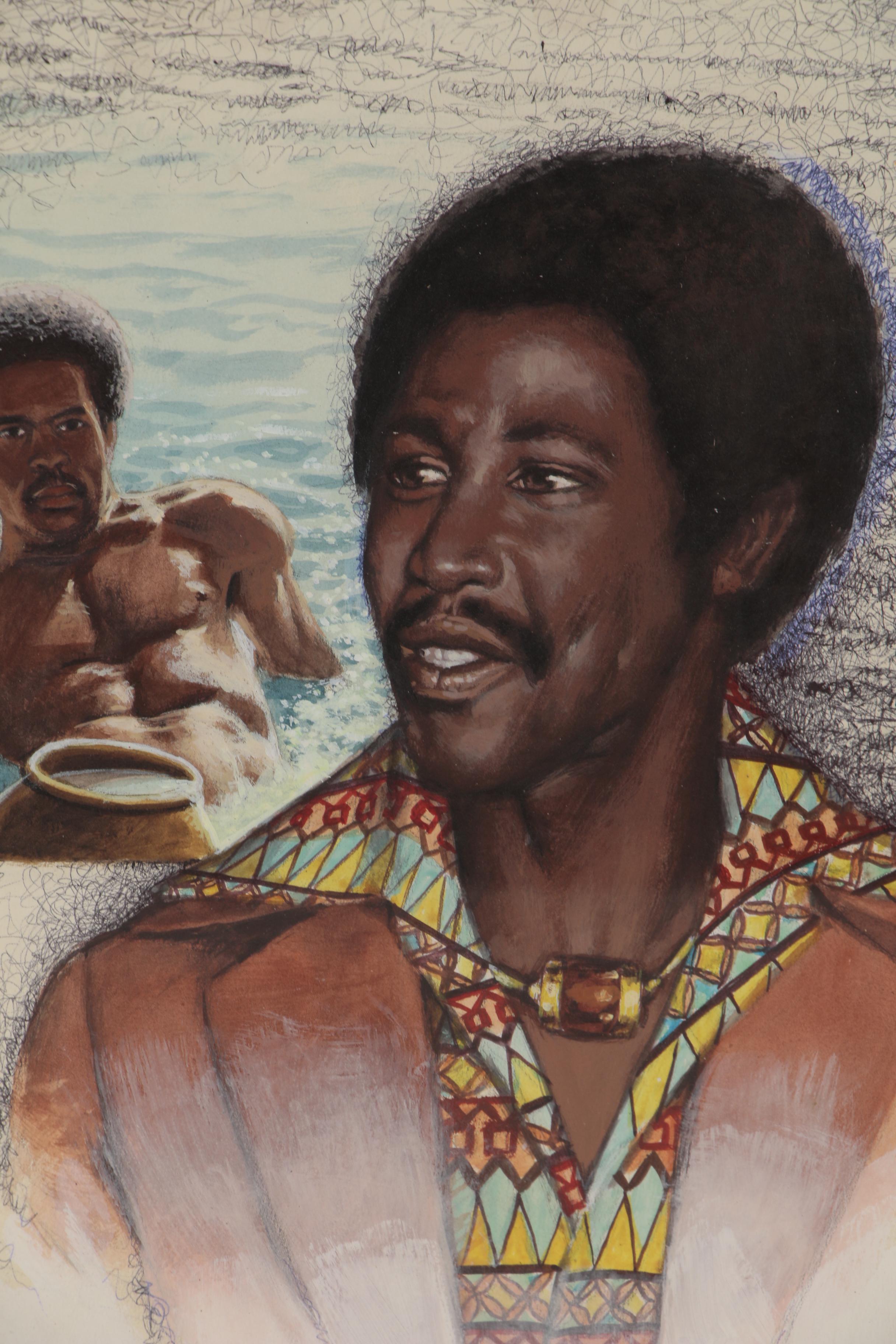 Felix Cole Gouache and Ink Illustration of Aquarius Zodiac | EBTH