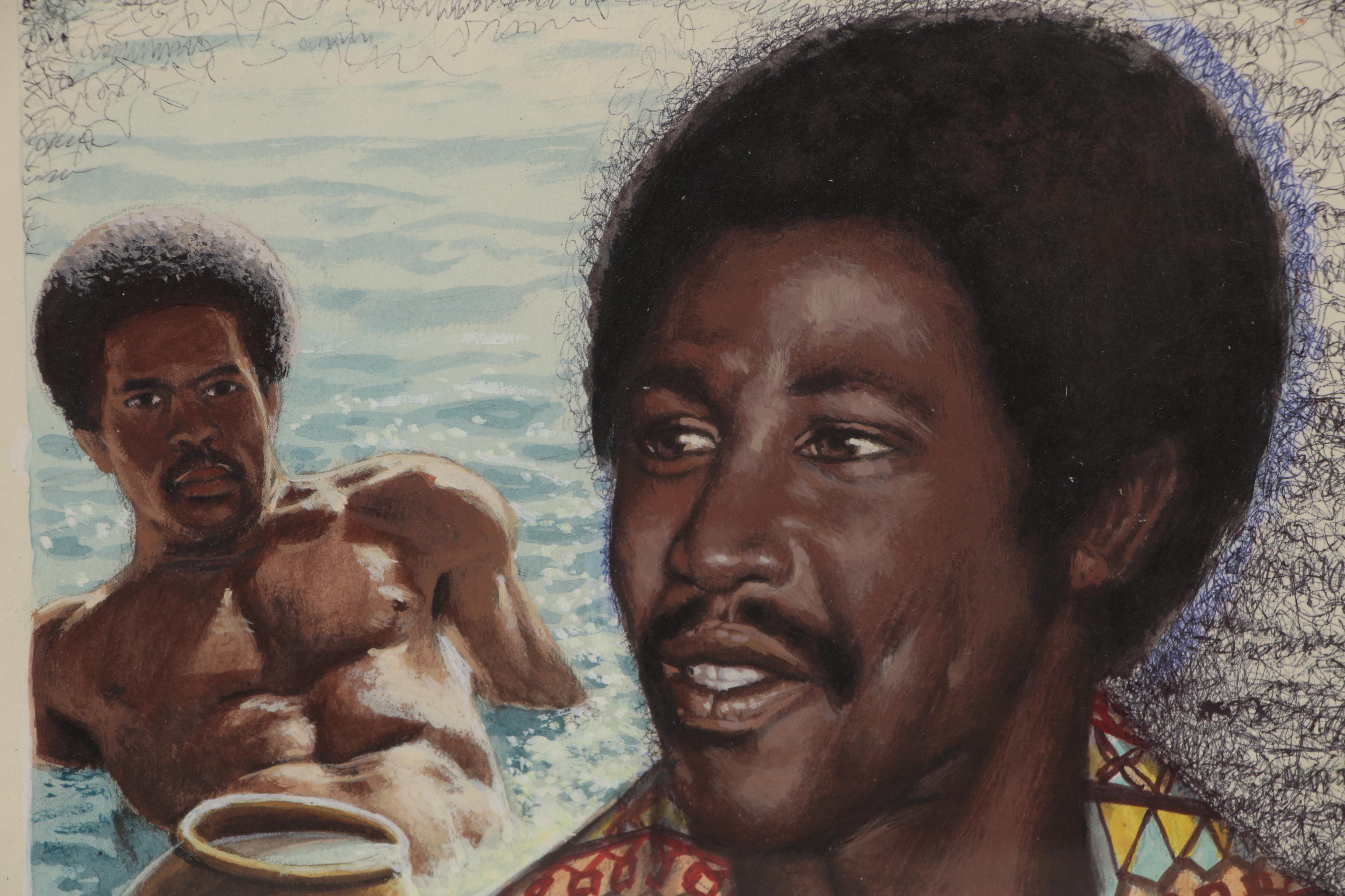 Felix Cole Gouache and Ink Illustration of Aquarius Zodiac | EBTH