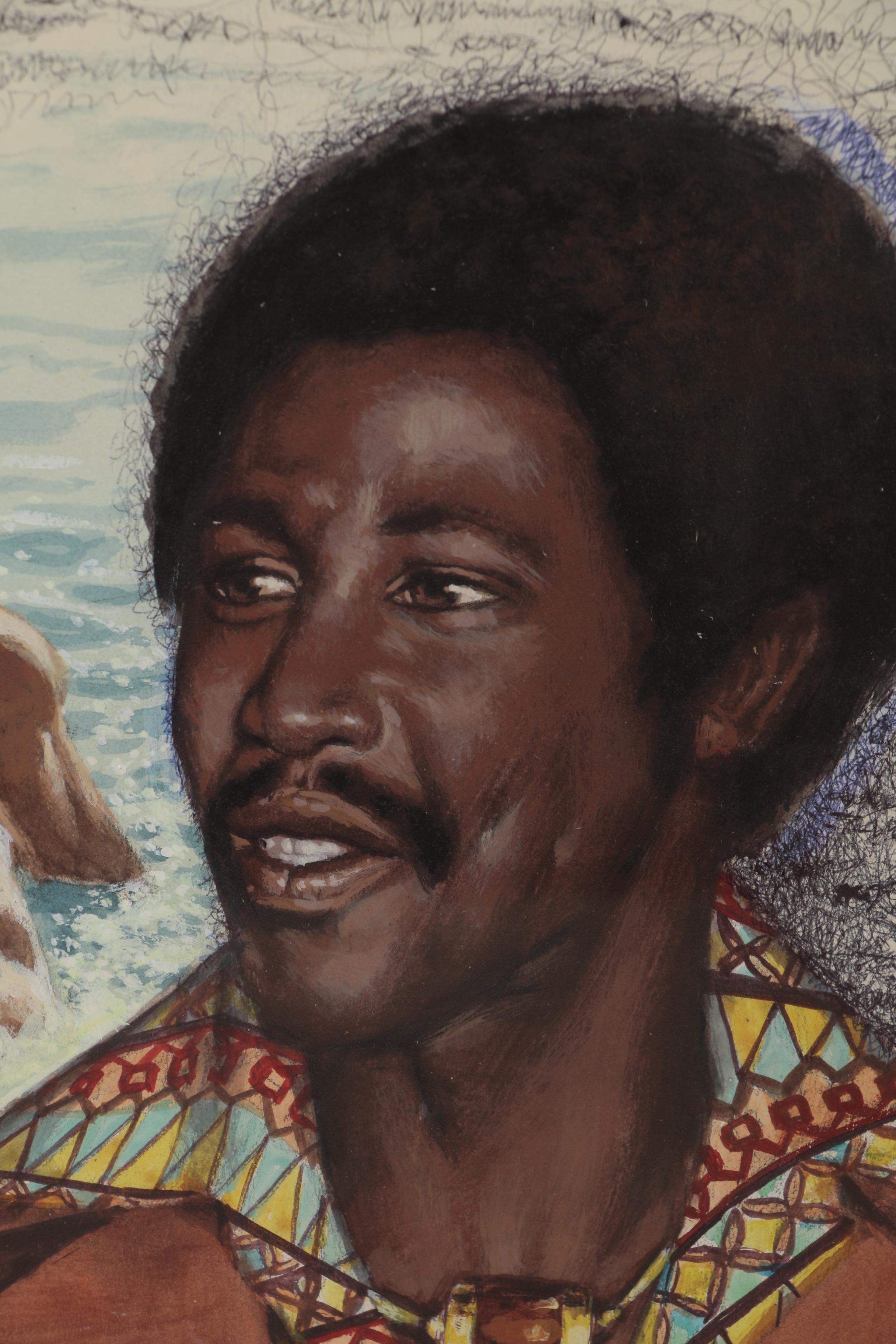 Felix Cole Gouache and Ink Illustration of Aquarius Zodiac | EBTH