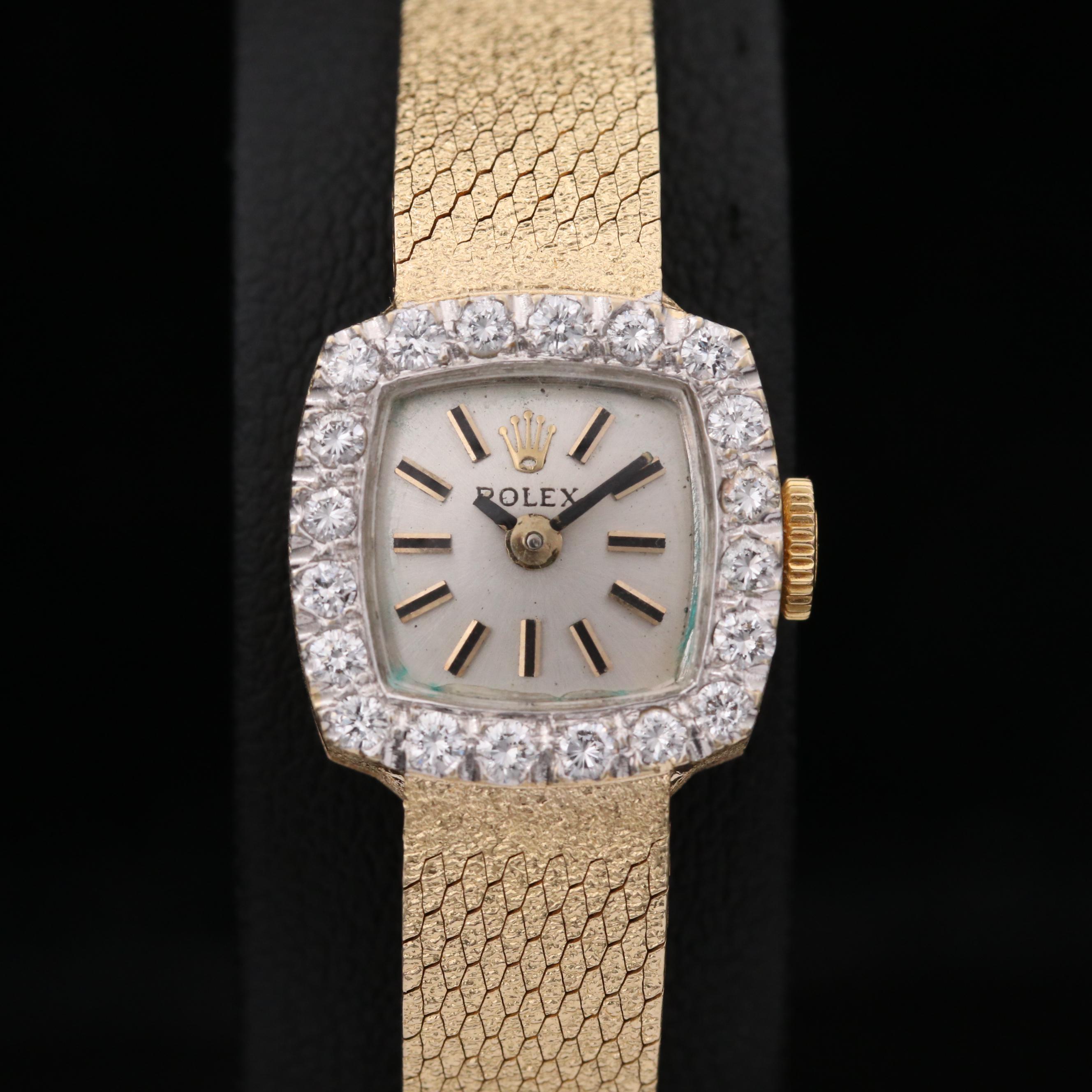 Rolex Cocktail 14K Gold and Diamond Bezel Wristwatch | EBTH