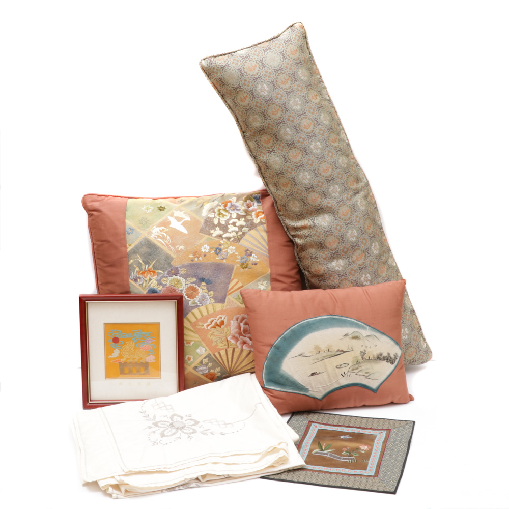 Chinese Drapes, Table Linens, and Decorative Textiles Including Silk ...