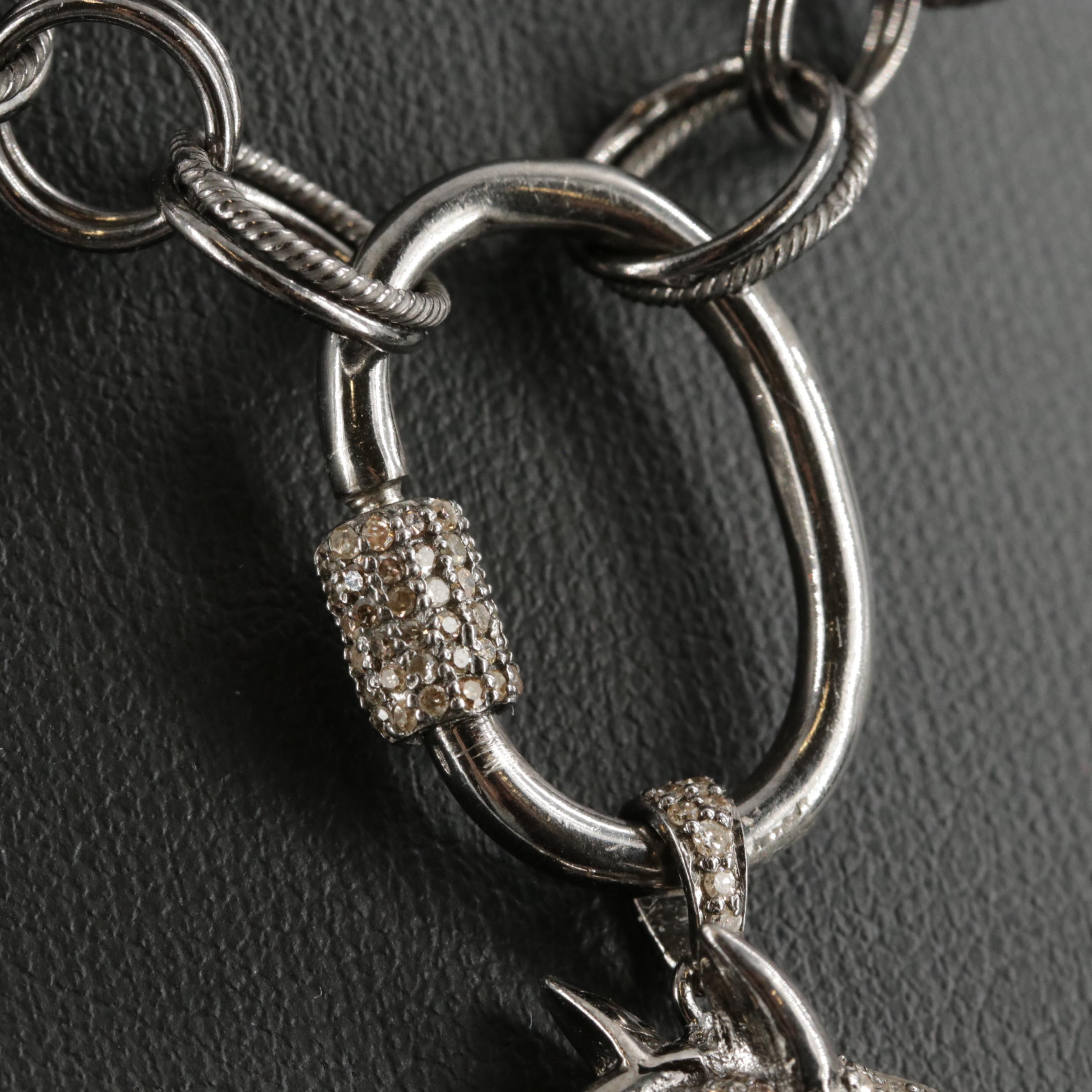 Sterling Diamond and Synthetic Ruby Horse Head Necklace | EBTH