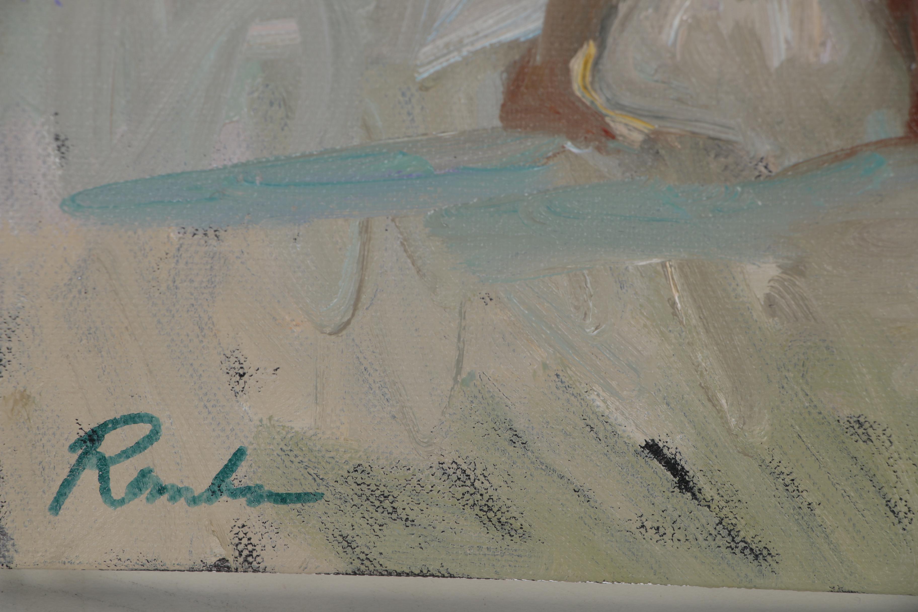 Sally Rosenbaum Oil Painting of Child at Shore | EBTH