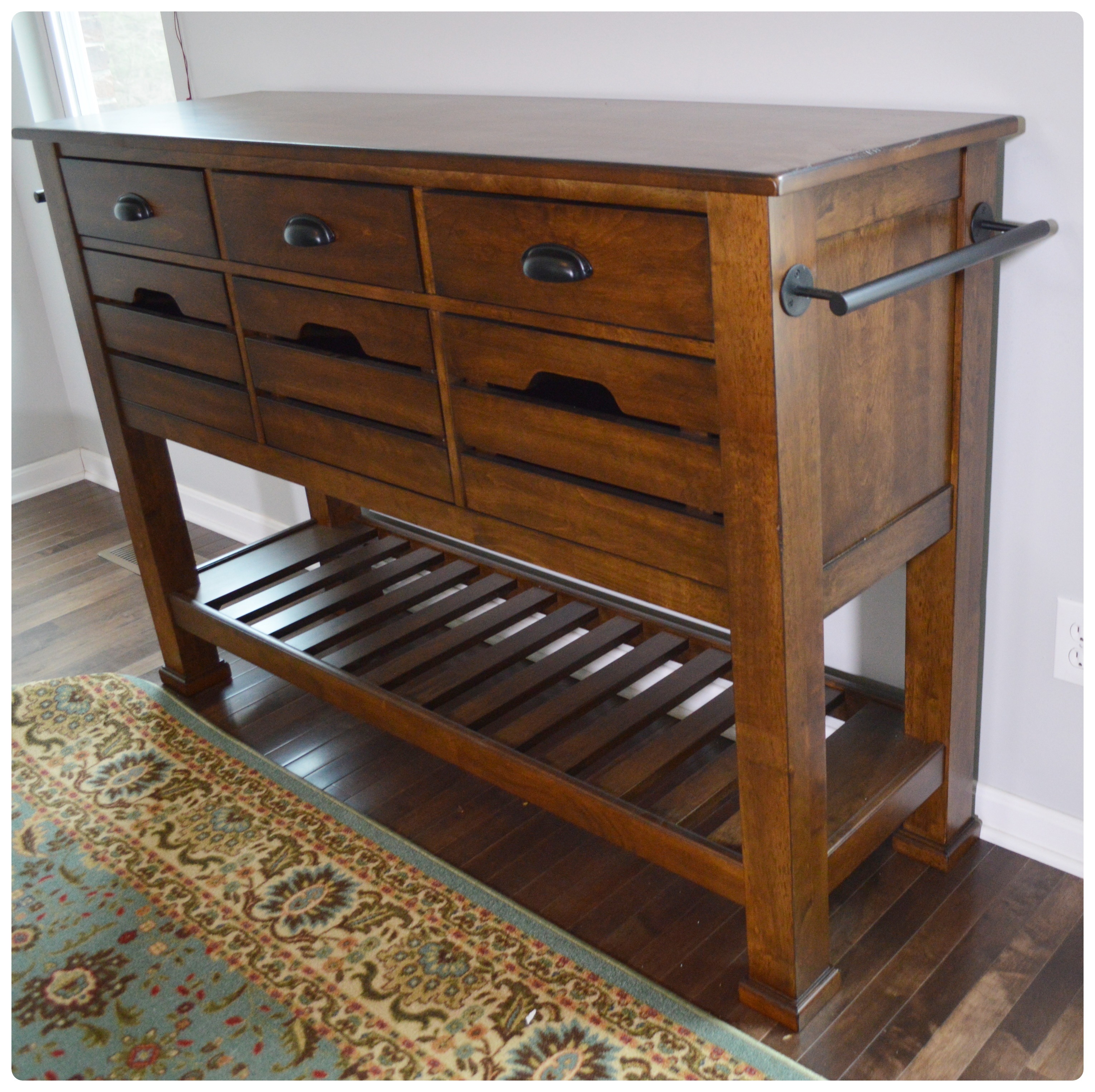 Great Veca Intl. Walnut Stained Distressed Wood Buffet | EBTH