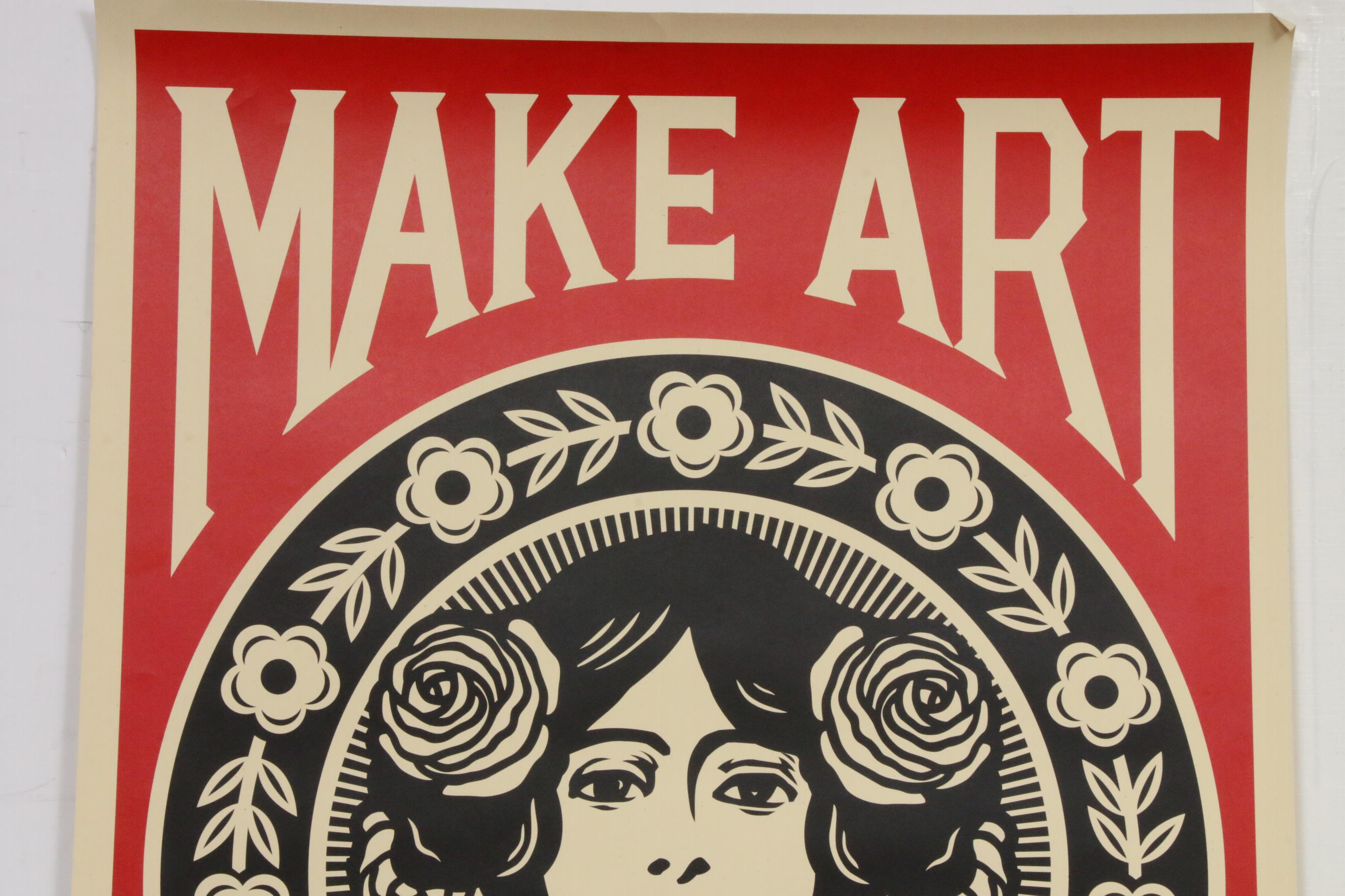 Shepard Fairey Offset Poster "Make Art Not War," 2018 | EBTH