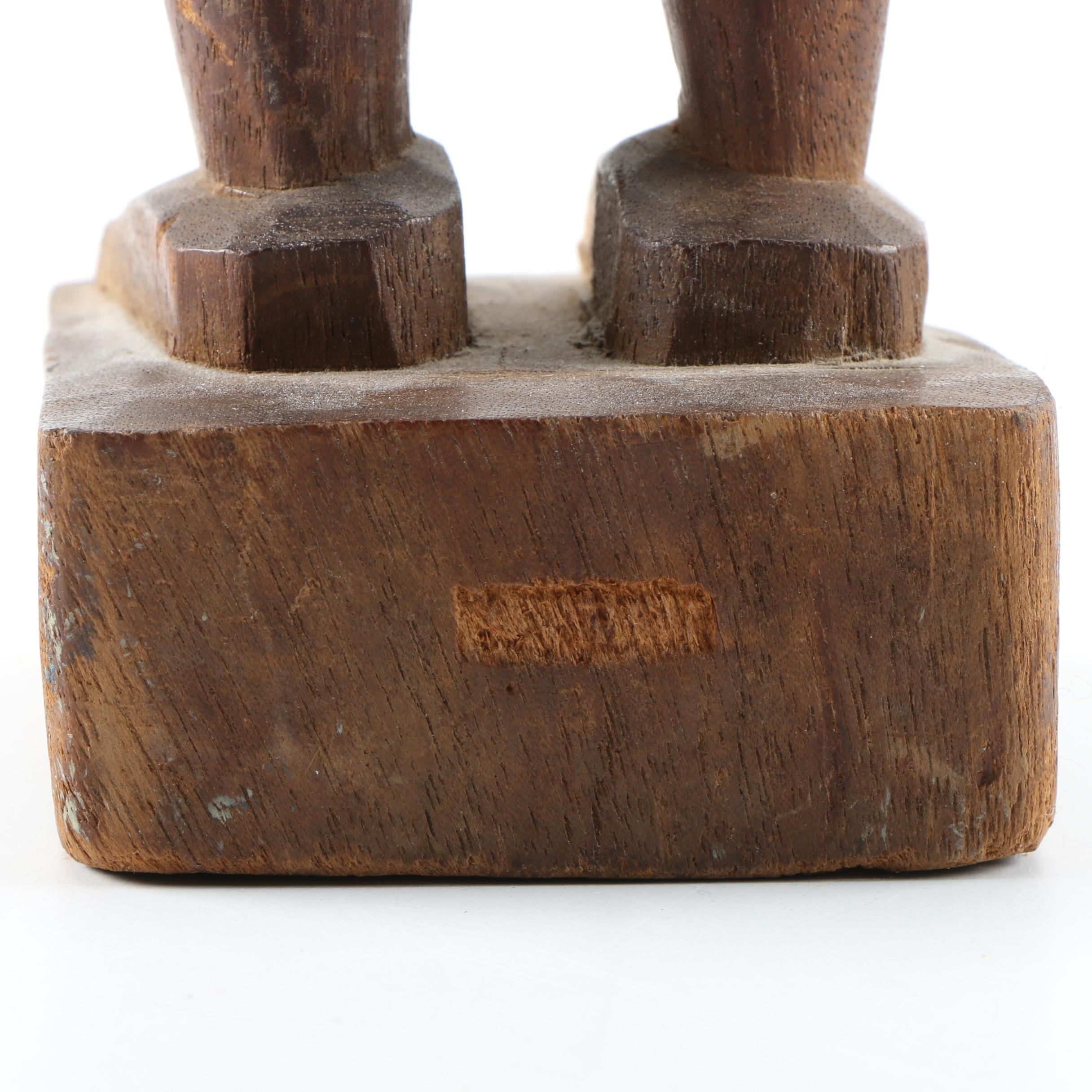 West African Male Figure Wooden Carving | EBTH