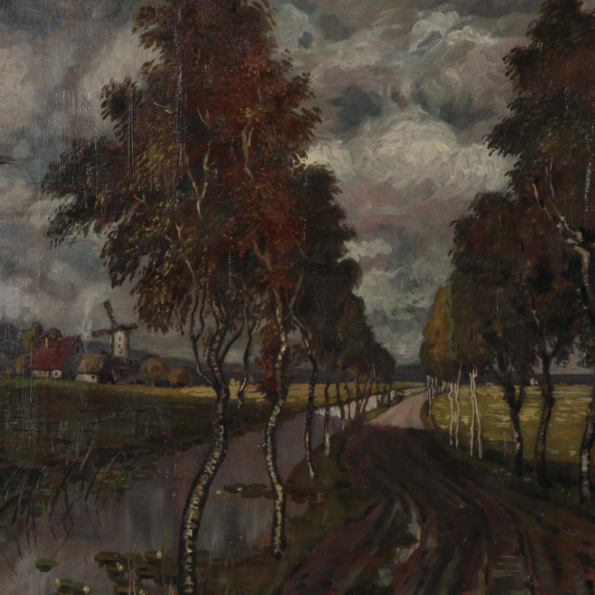 Attributed to Karl Heffner German Landscape Oil Painting | EBTH