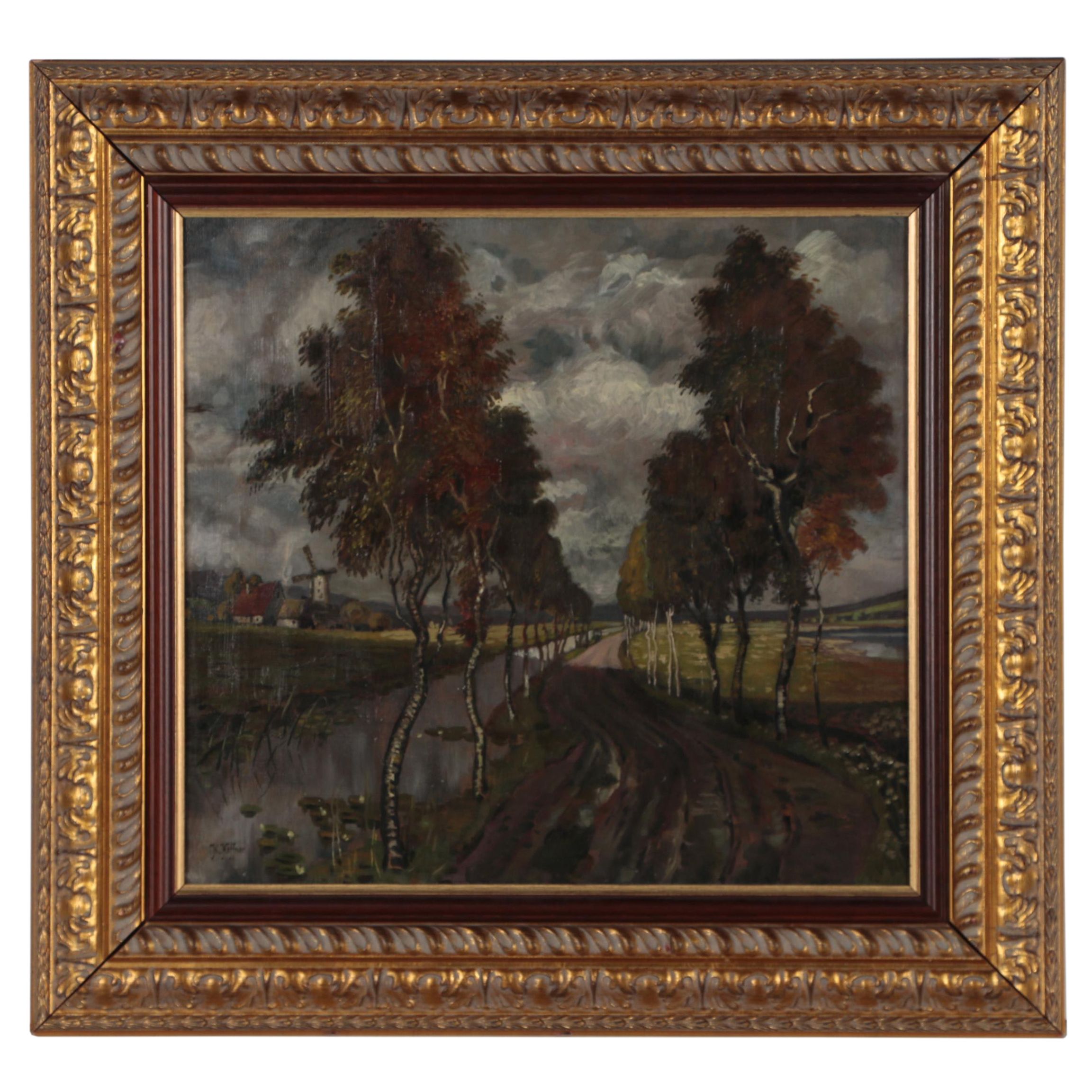 Attributed to Karl Heffner German Landscape Oil Painting | EBTH