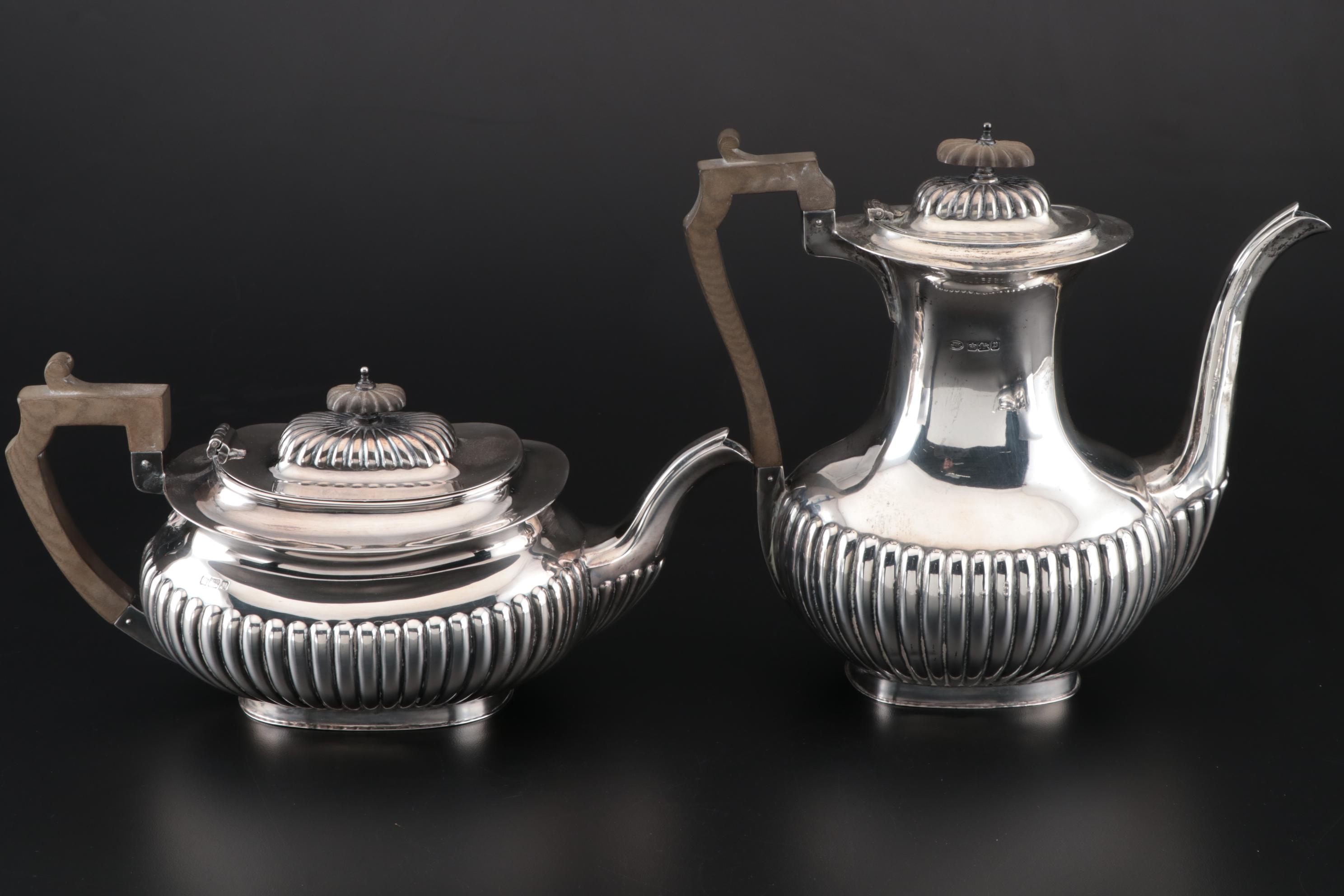 John Round & Son Edwardian Sterling Assembled Coffee and Tea Set, circa ...