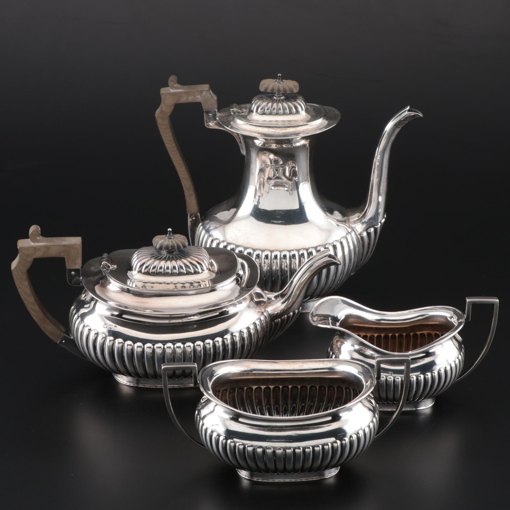 John Round & Son Edwardian Sterling Assembled Coffee and Tea Set, circa ...