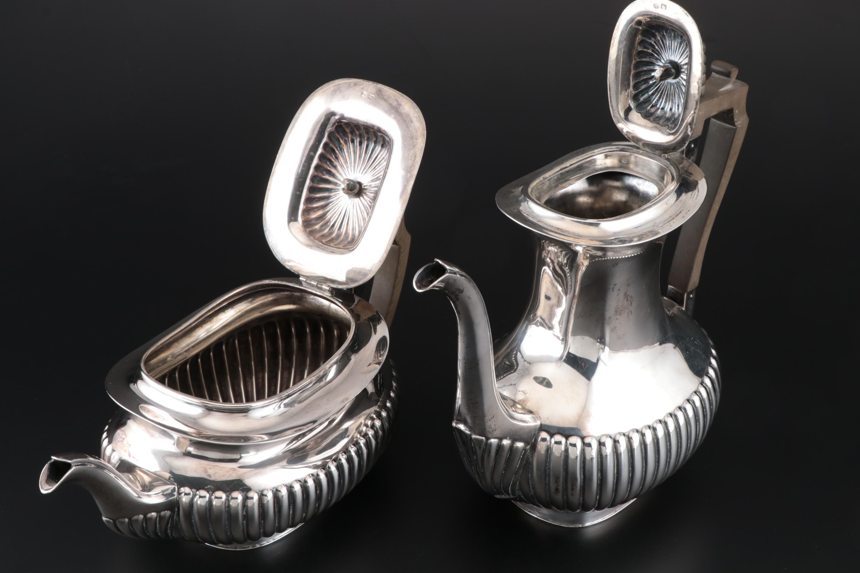 John Round & Son Edwardian Sterling Assembled Coffee and Tea Set, circa ...
