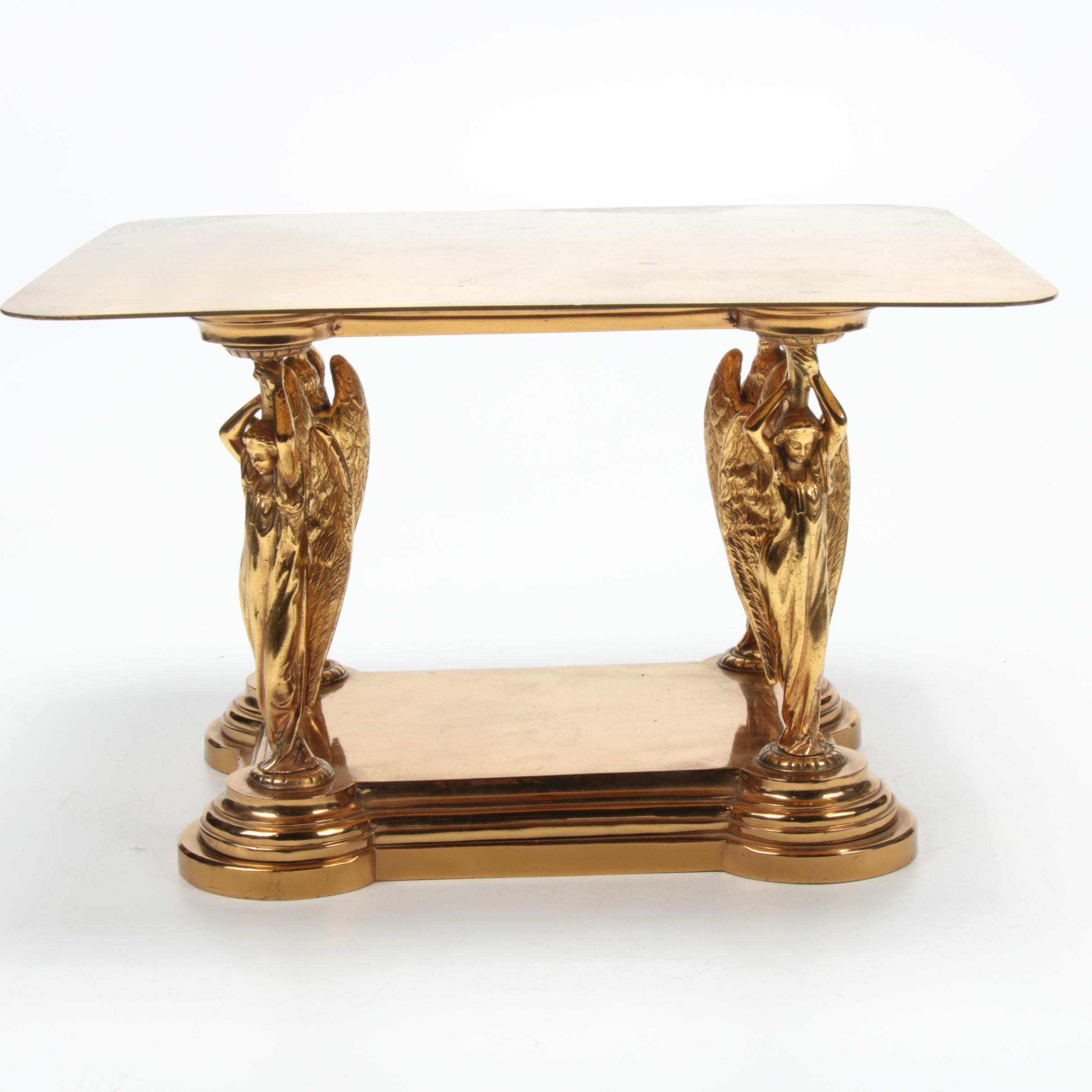 Brass Angel Motif Church Tabor or Monstrance Stand | EBTH