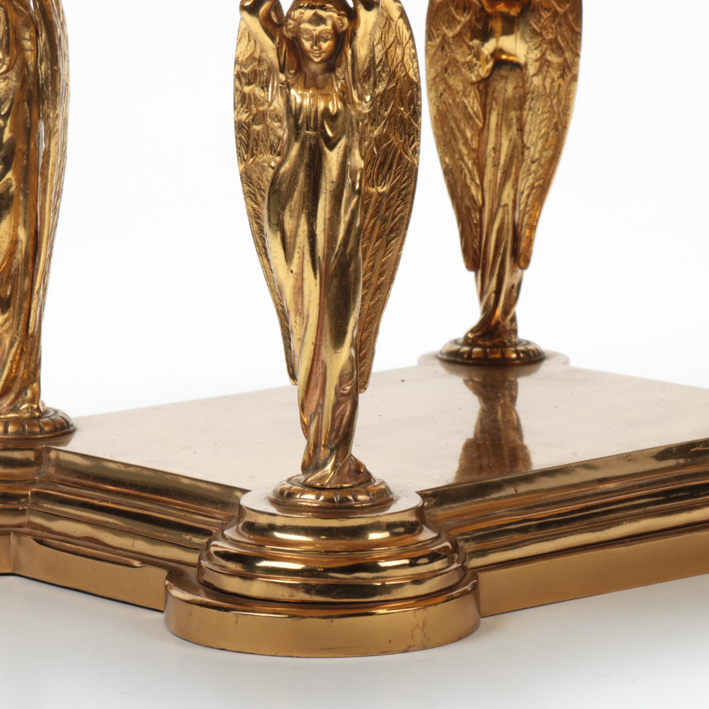 Brass Angel Motif Church Tabor or Monstrance Stand | EBTH