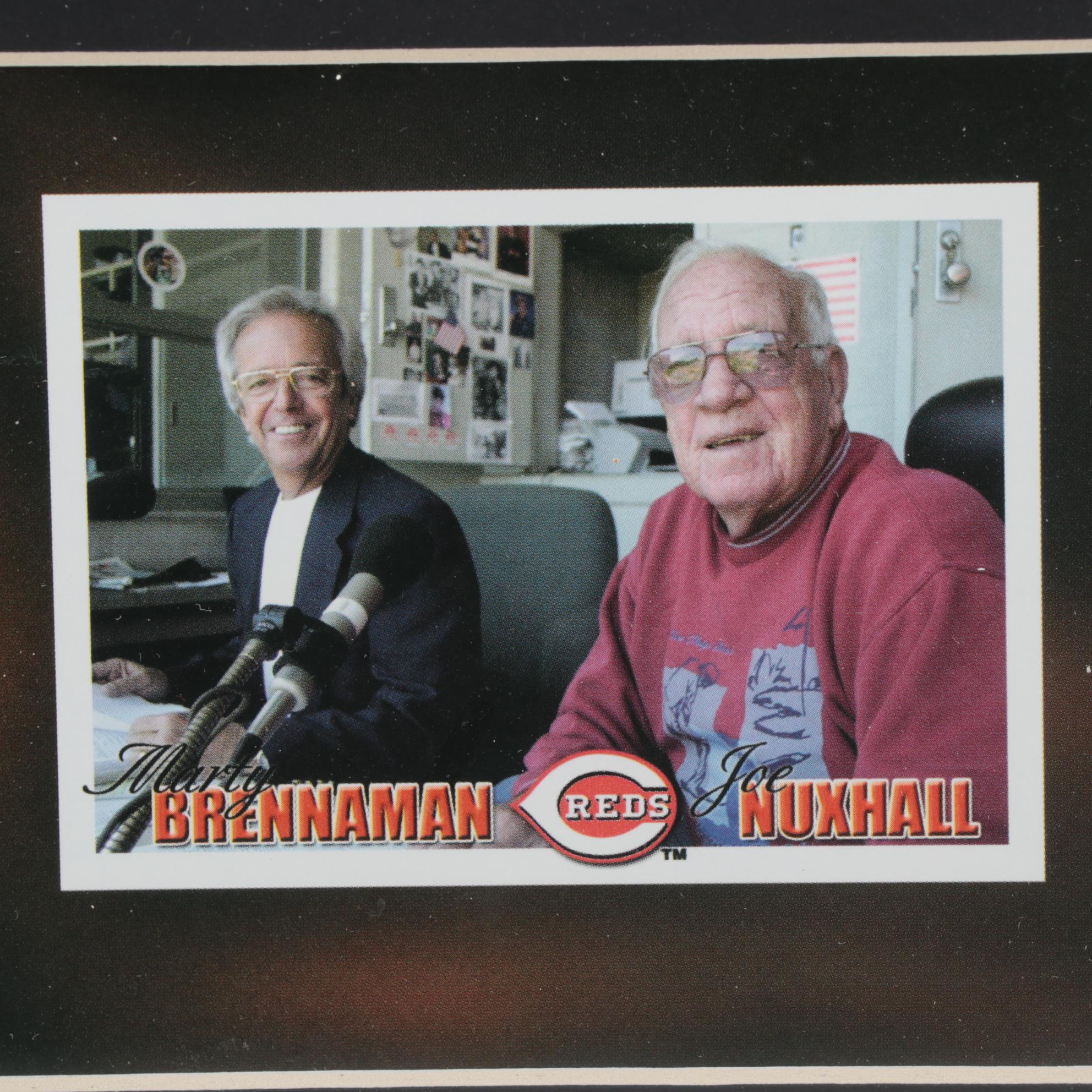 Marty Brennaman and Joe Nuxhall Signed Reds Collectibles with Hal McCoy ...