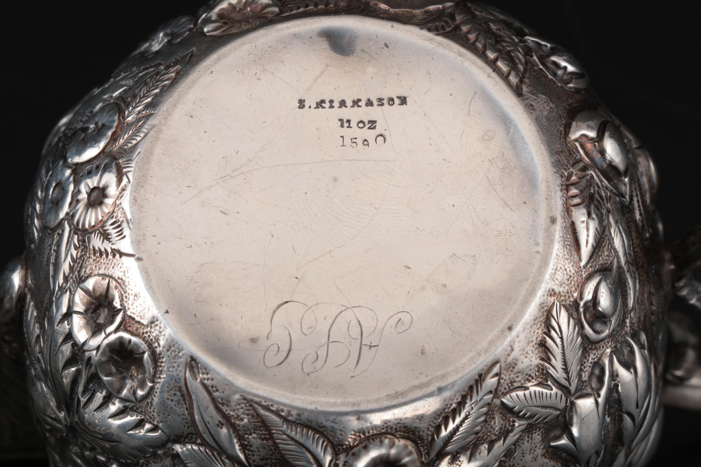 S. Kirk & Son "Repoussé" Coin Silver Cream and Sugar, Late 19th Century ...