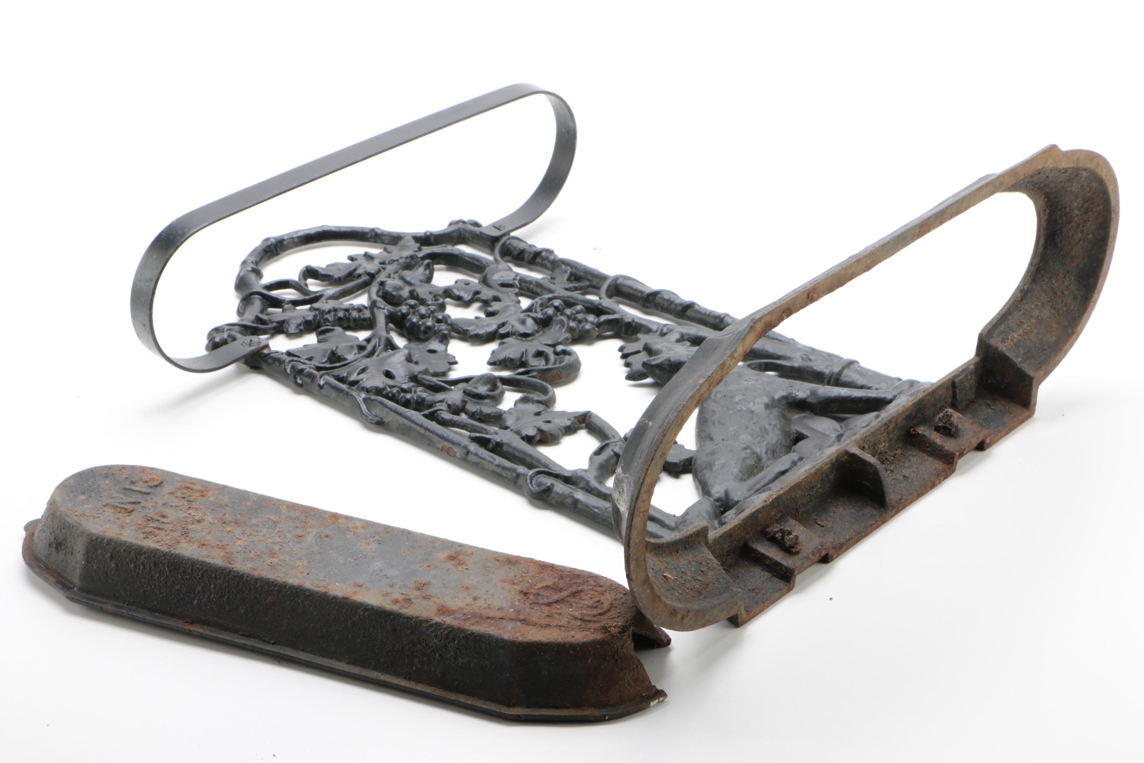 Victorian Style Cast Iron Umbrella Stand with Grapevine and Fox Motif ...