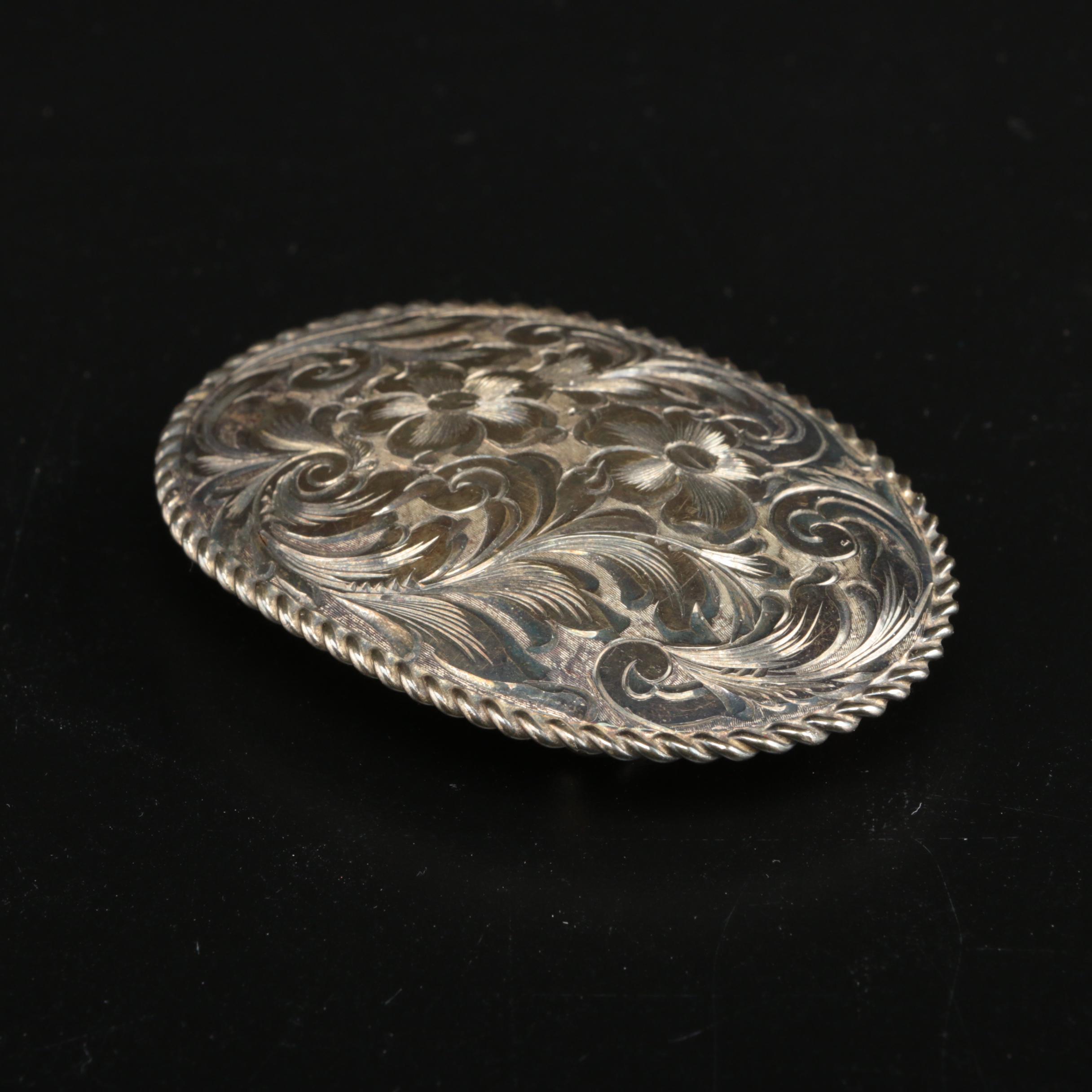 Crumrine Jewelers of California Sterling Silver Engraved Floral Belt ...