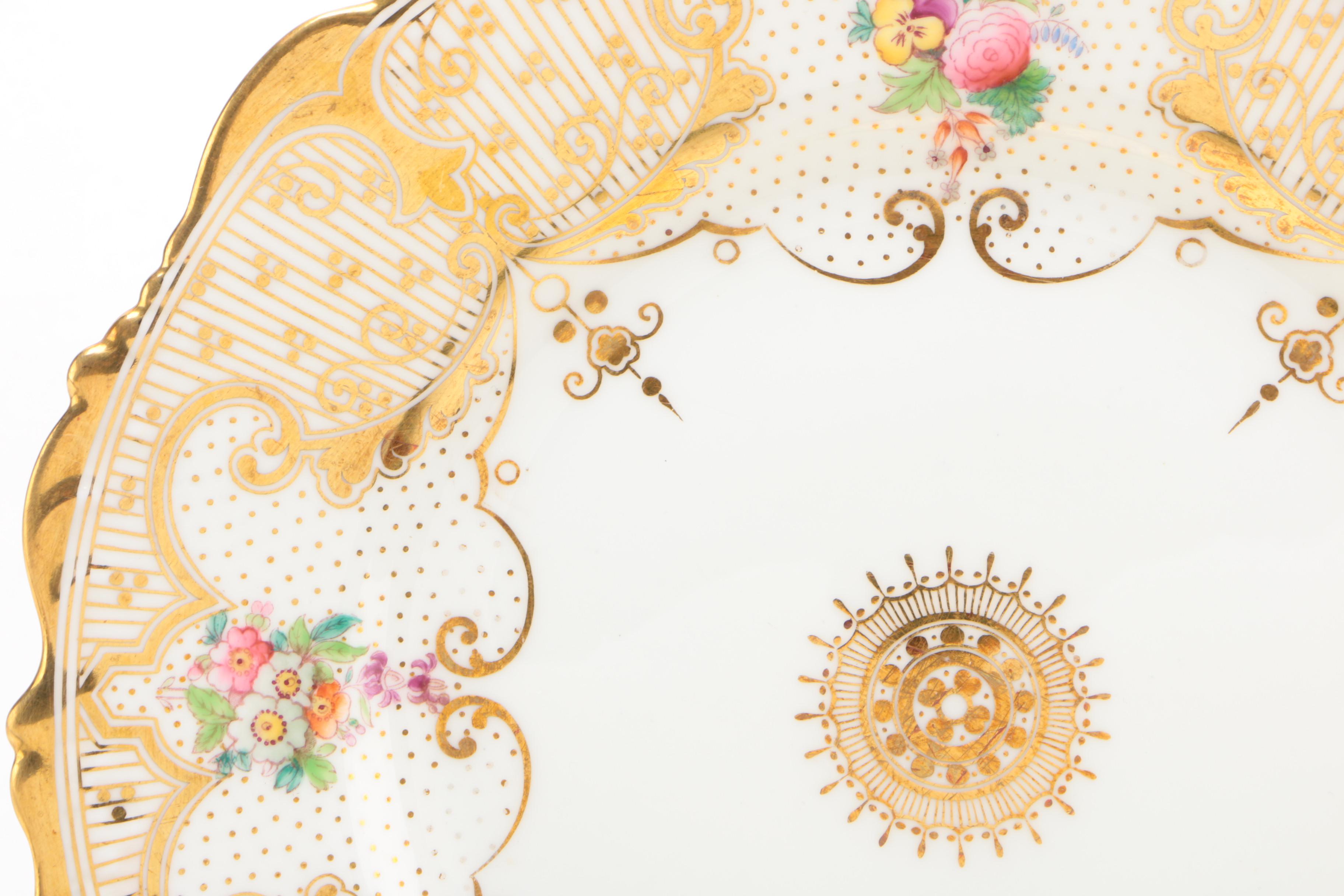 Brown-Westhead, Moore & Co. and Cauldon Hand Painted Floral Dinnerware ...