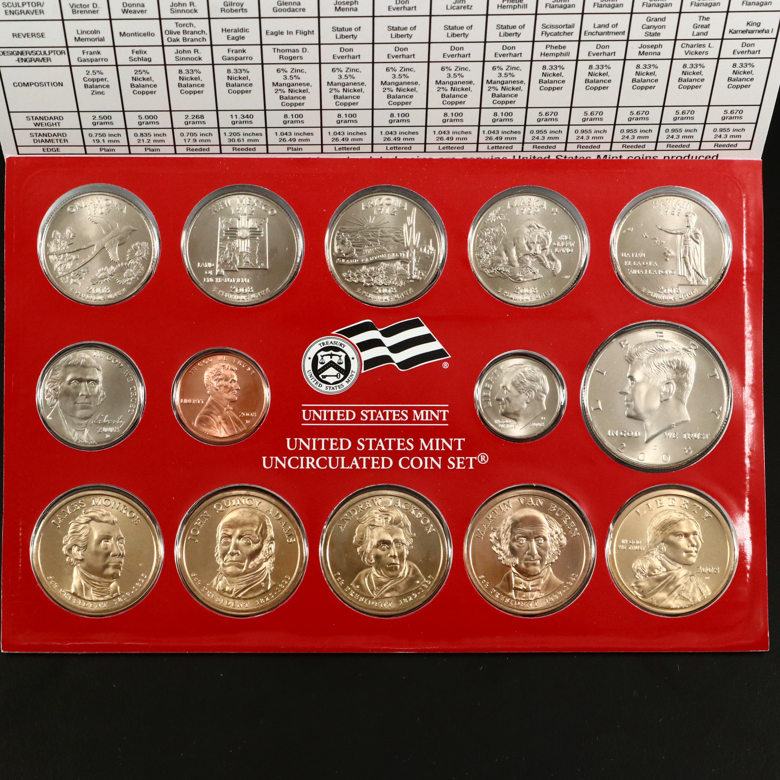 11 United States Uncirculated Mint Sets Including a 1997, 2000, and ...
