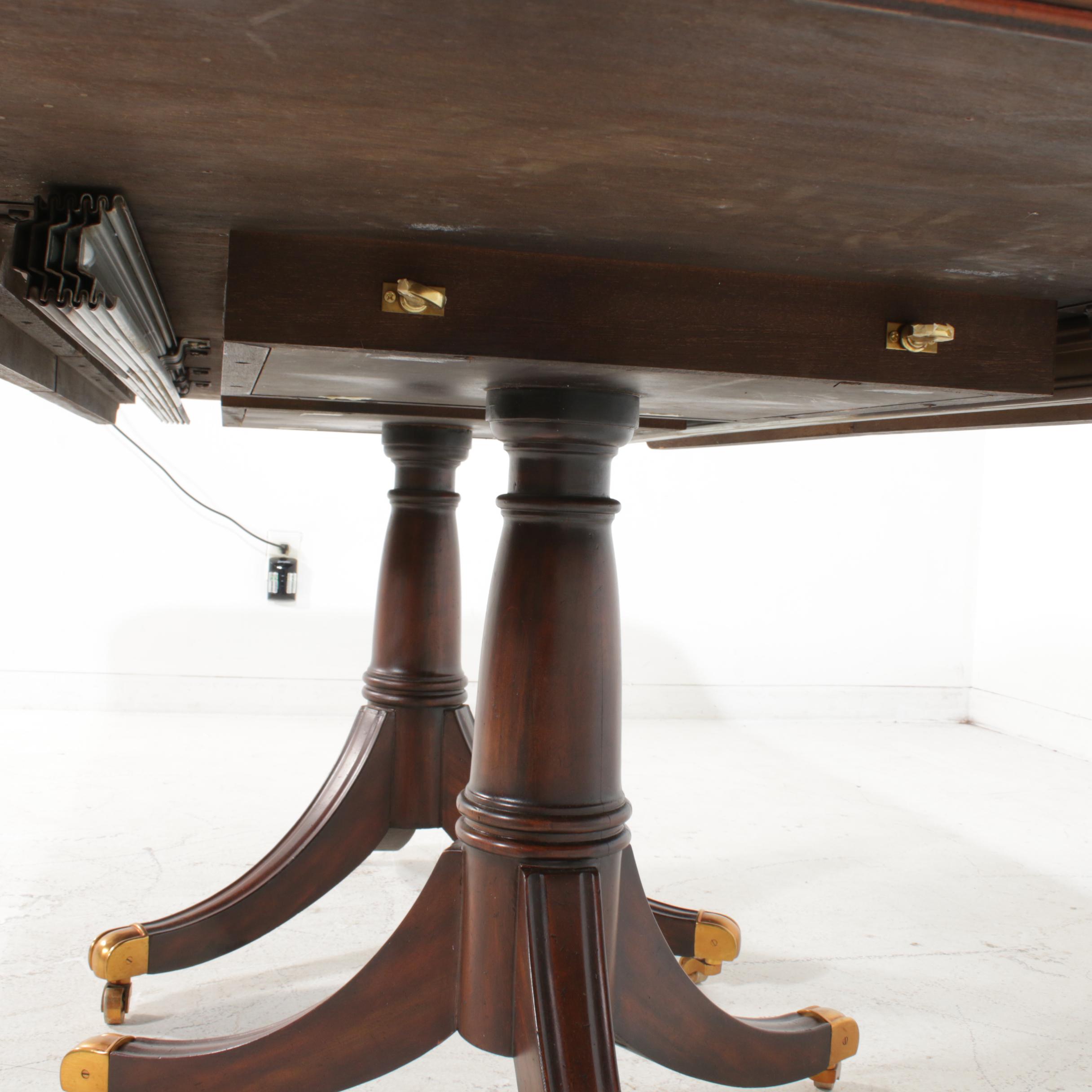 Maitland Smith Federal Style Mahogany Double-Pedestal Dining Table | EBTH