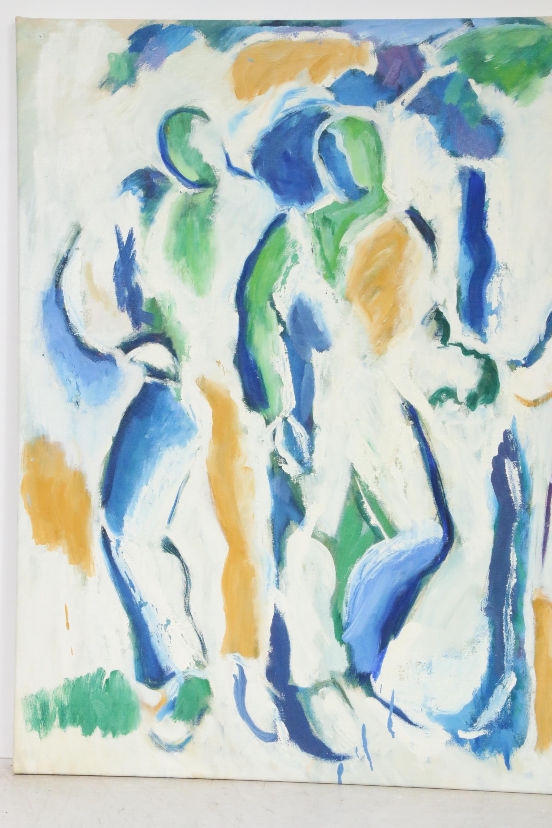 Phillip Callahan Abstract Figures Oil Painting, Mid to Late 20th ...