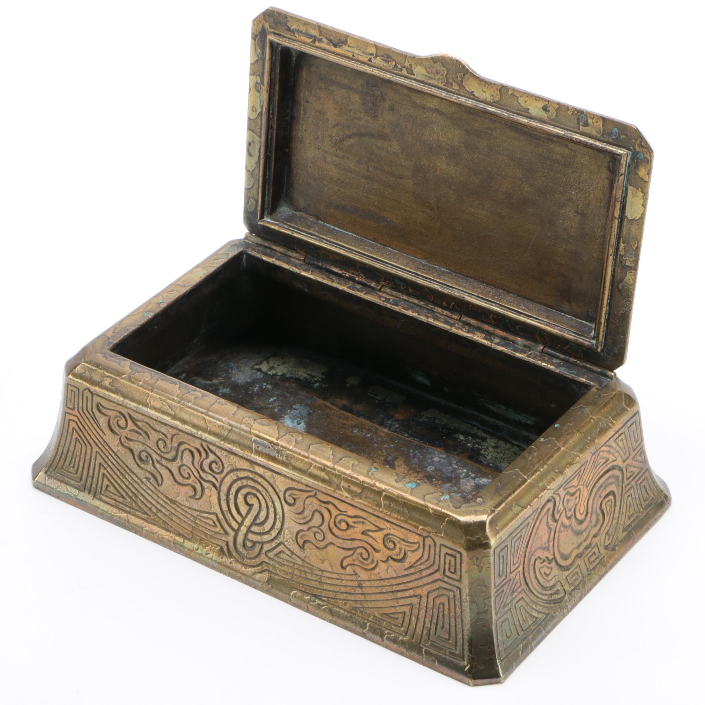 Tiffany Studios "Chinese" Pattern Gilt Bronze Cigar Box, circa 1920 | EBTH
