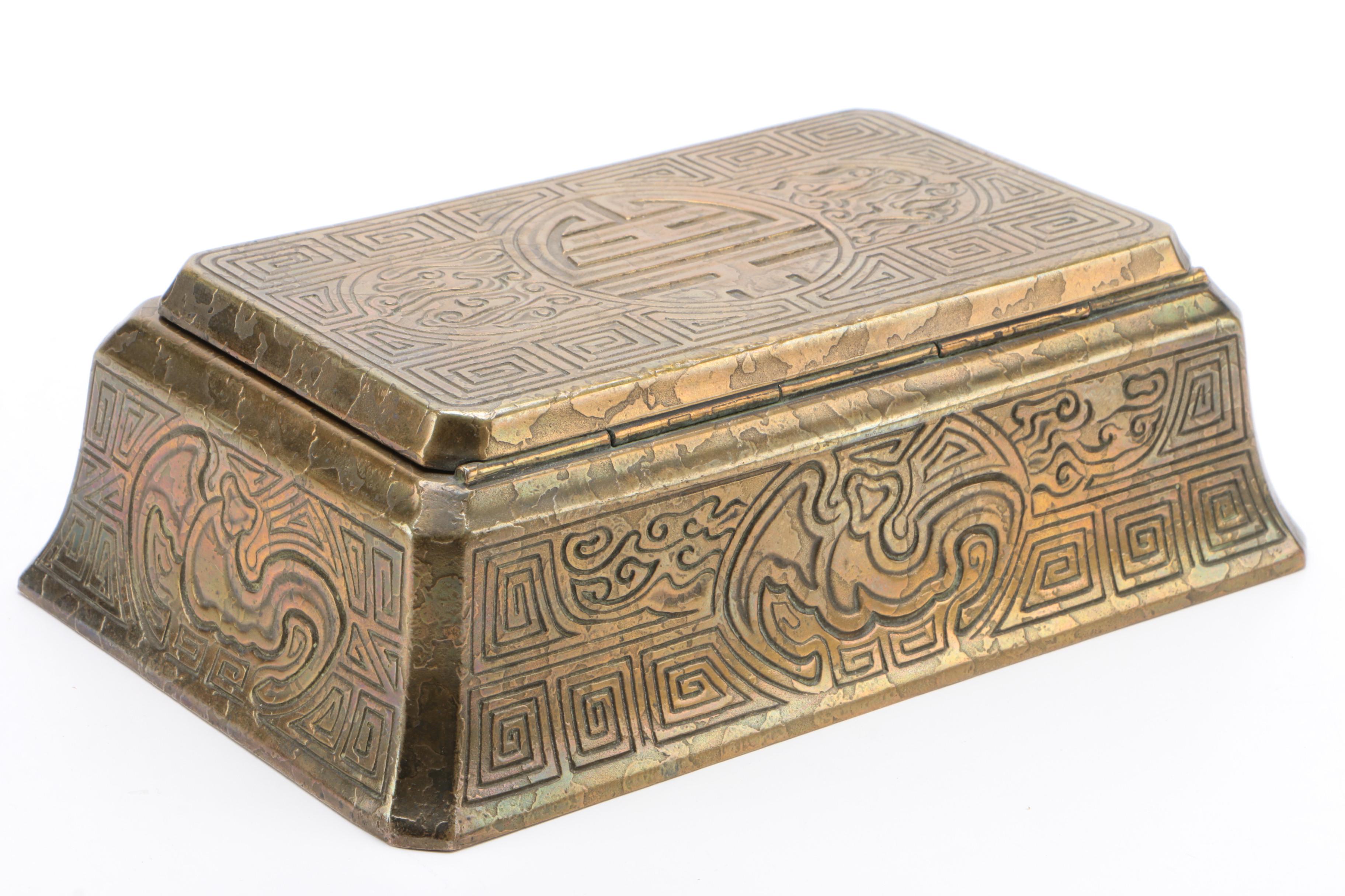 Tiffany Studios "Chinese" Pattern Gilt Bronze Cigar Box, circa 1920 | EBTH