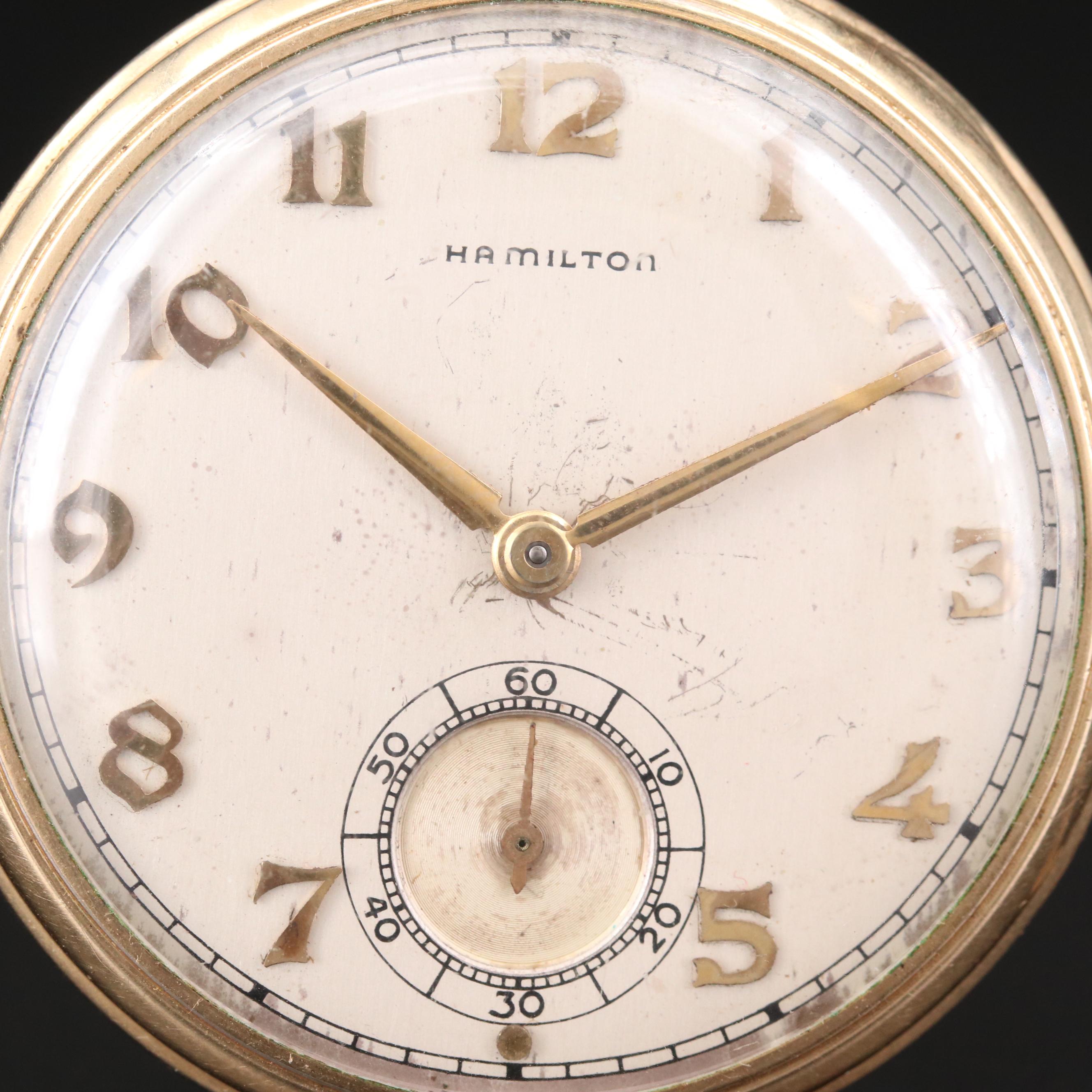 Hamilton Gold Filled Pocket Watch with Case, 1949 | EBTH