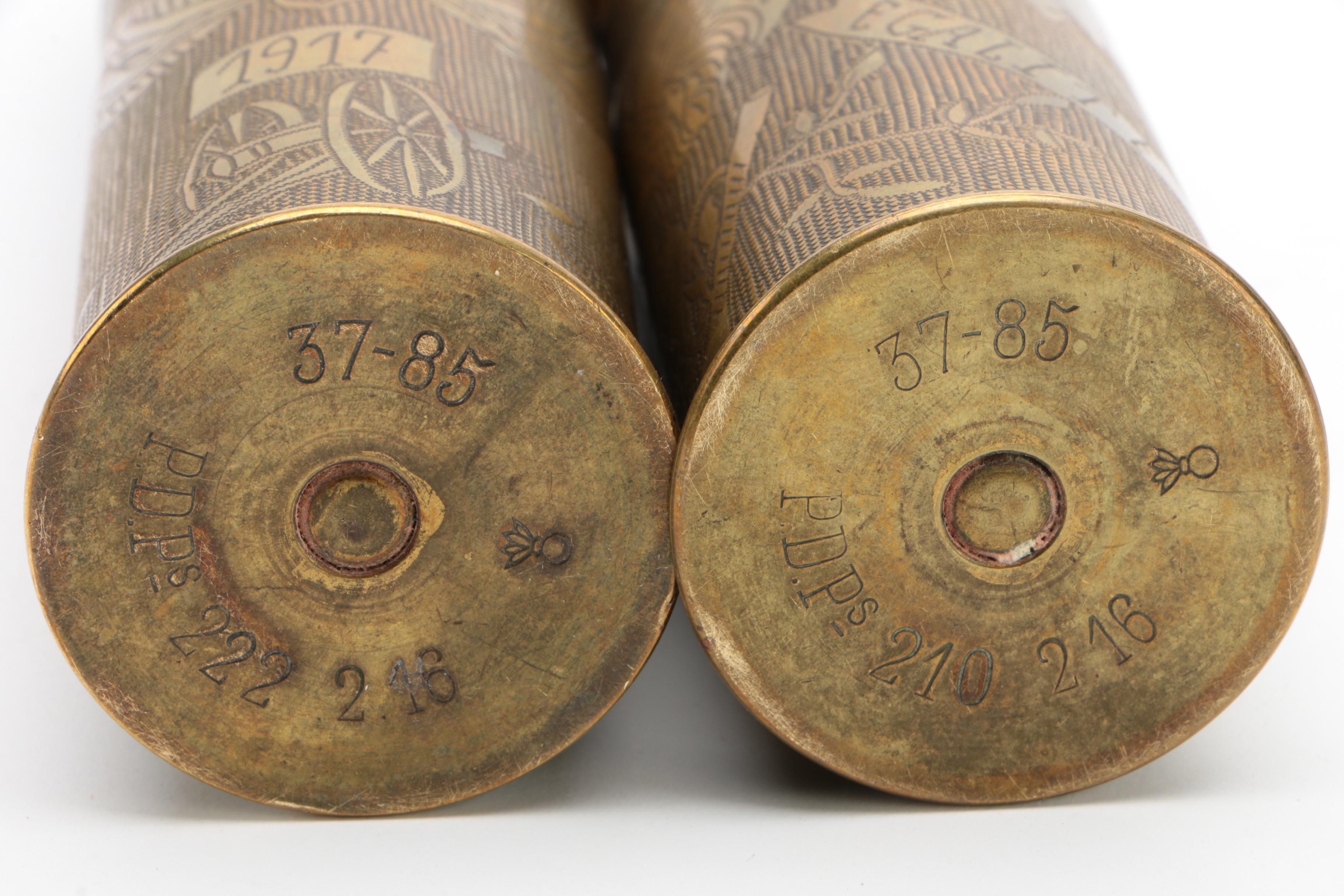 French World War I Trench Art 37mm Shells and Projectiles, 1917 | EBTH