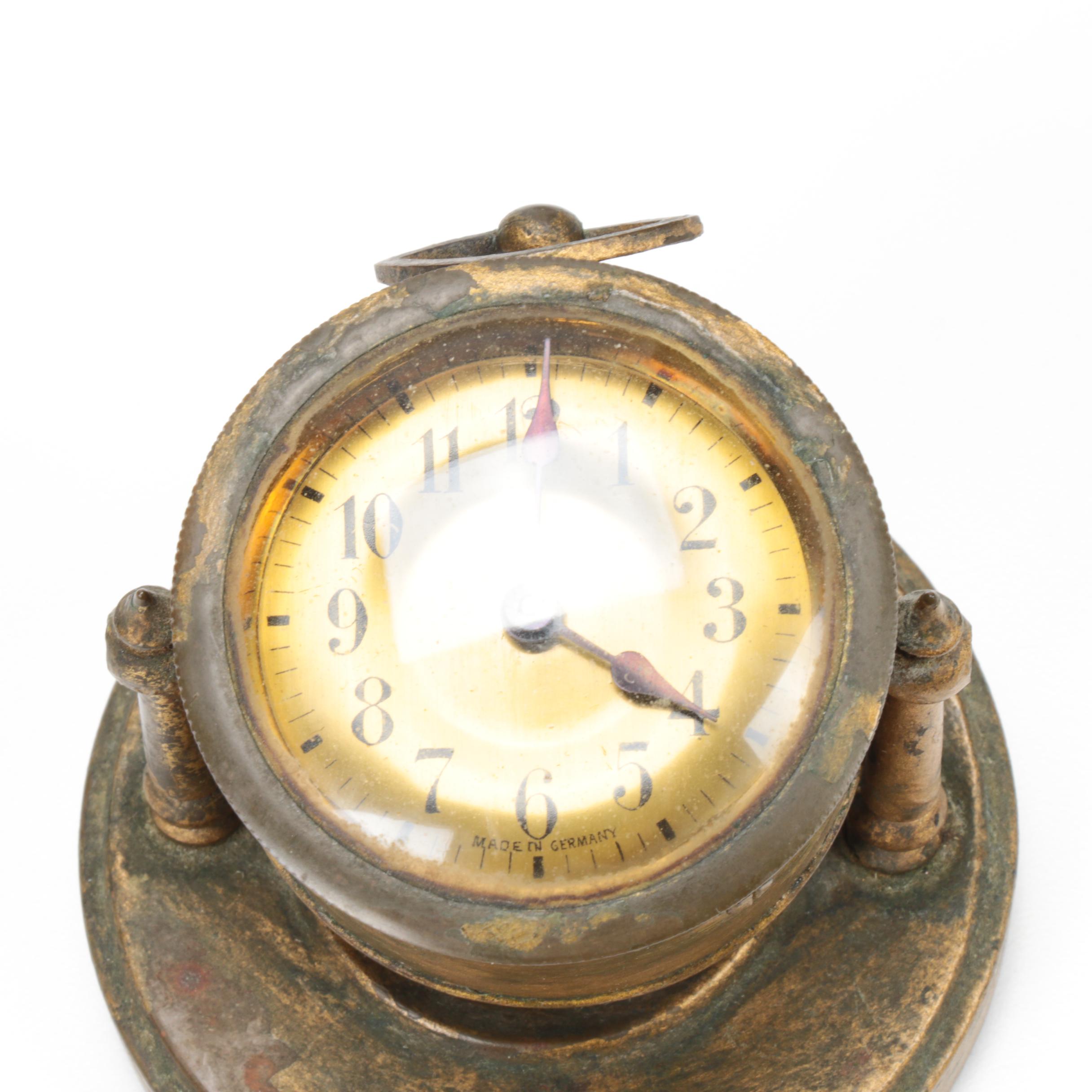 American and German Wind-Up Desk Clocks, Vintage | EBTH