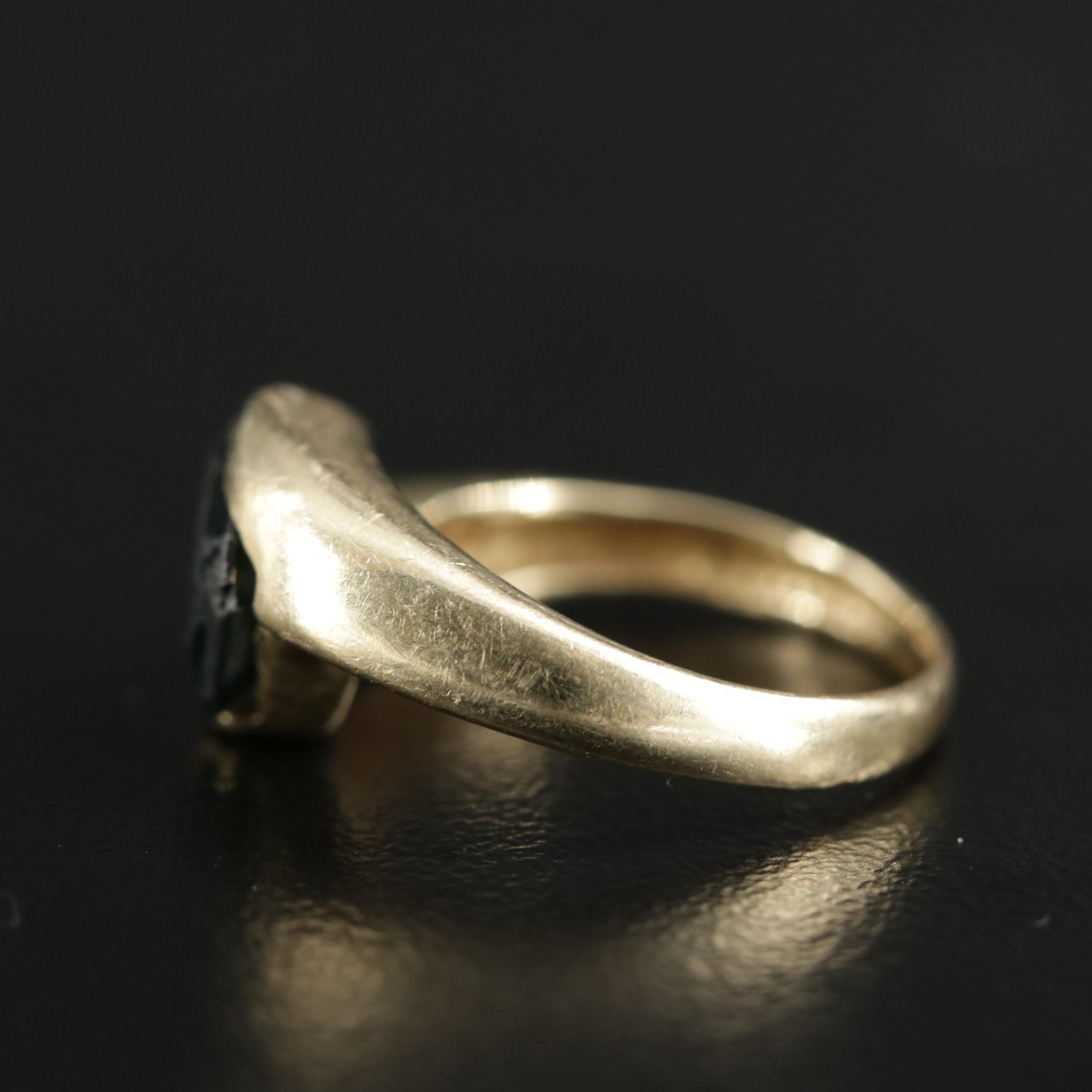14K Gold Sapphire Bypass Ring | EBTH
