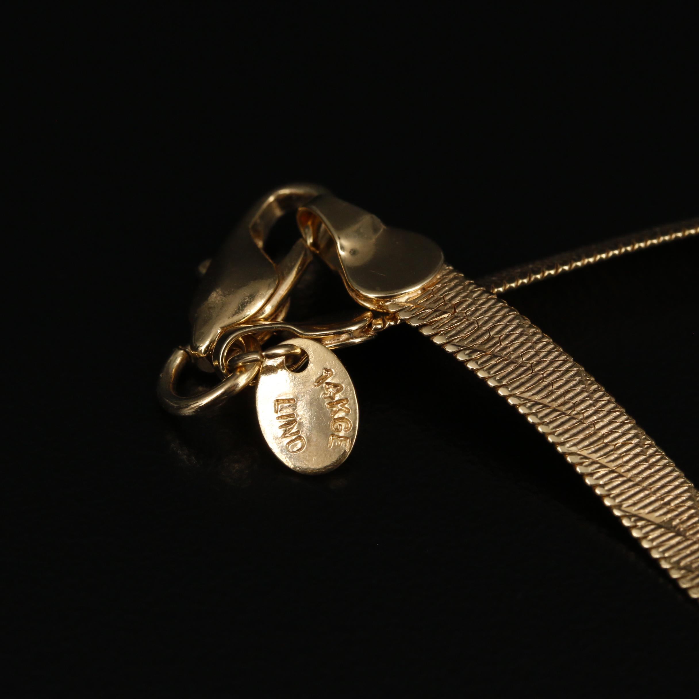 Herringbone Chain Necklace Featuring Diamond Cut Chevron Pattern | EBTH
