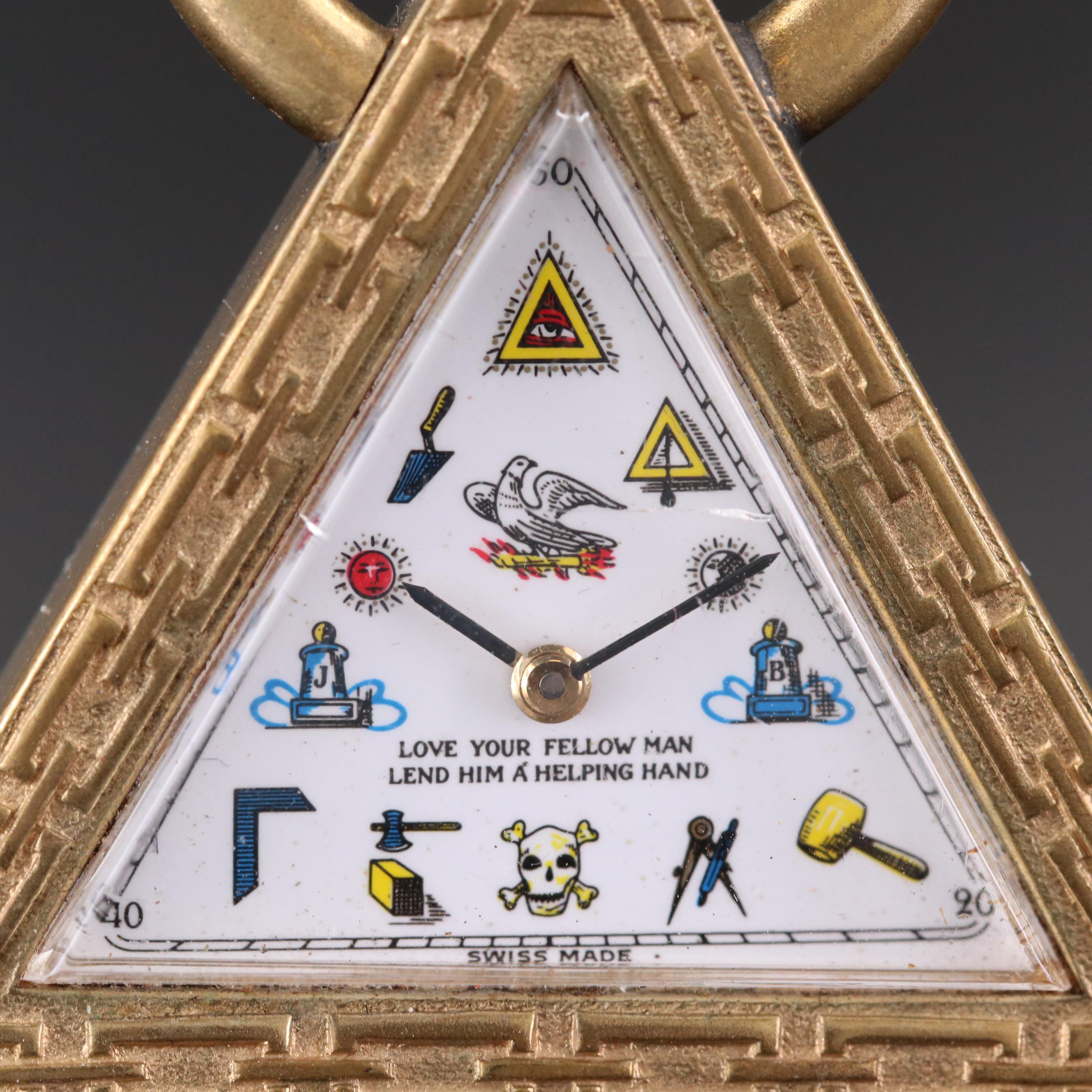 Masonic Triangular Shaped Swiss Automatic Wristwatch | EBTH