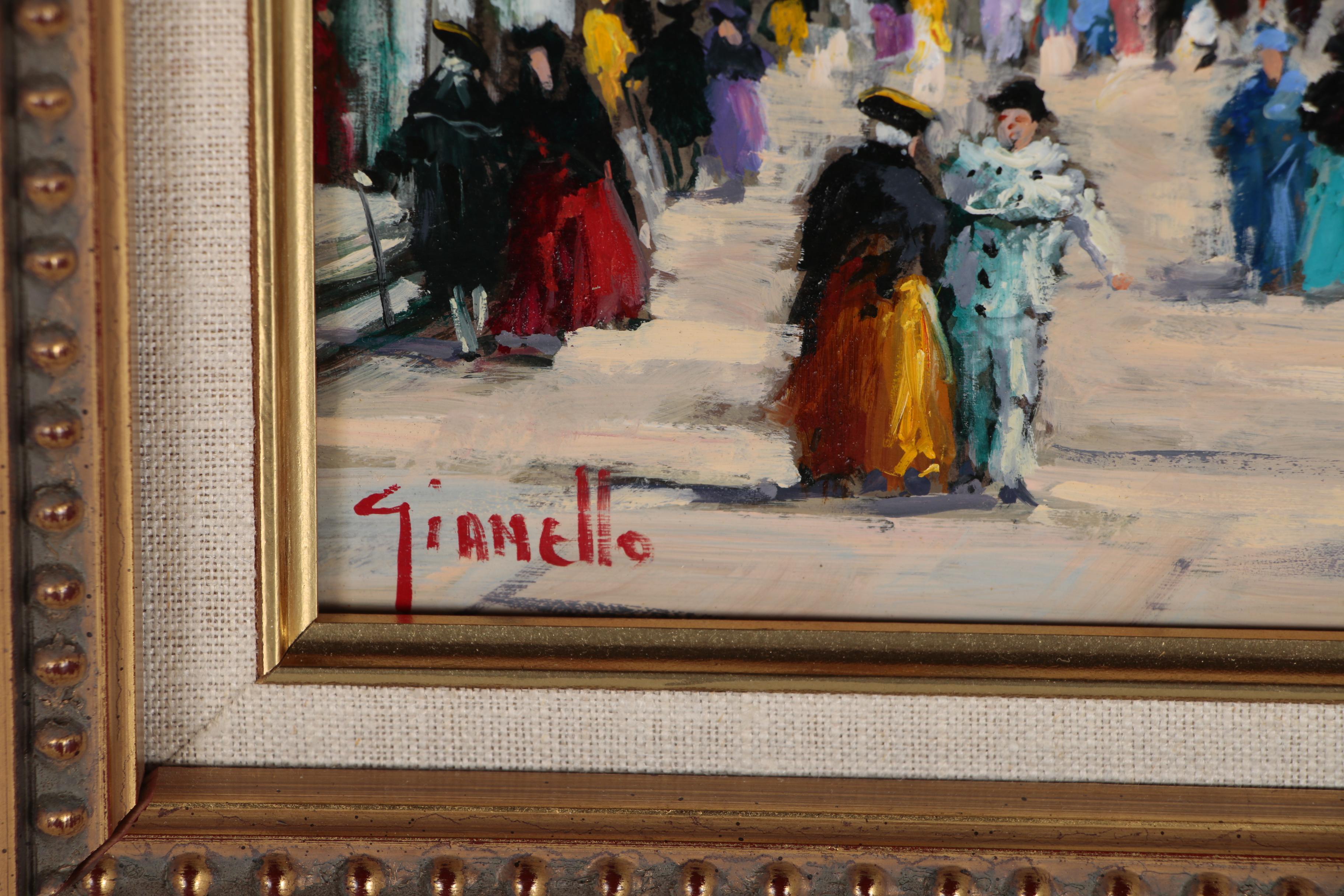 Mario Gianello Oil Painting of Italian Street Scene | EBTH