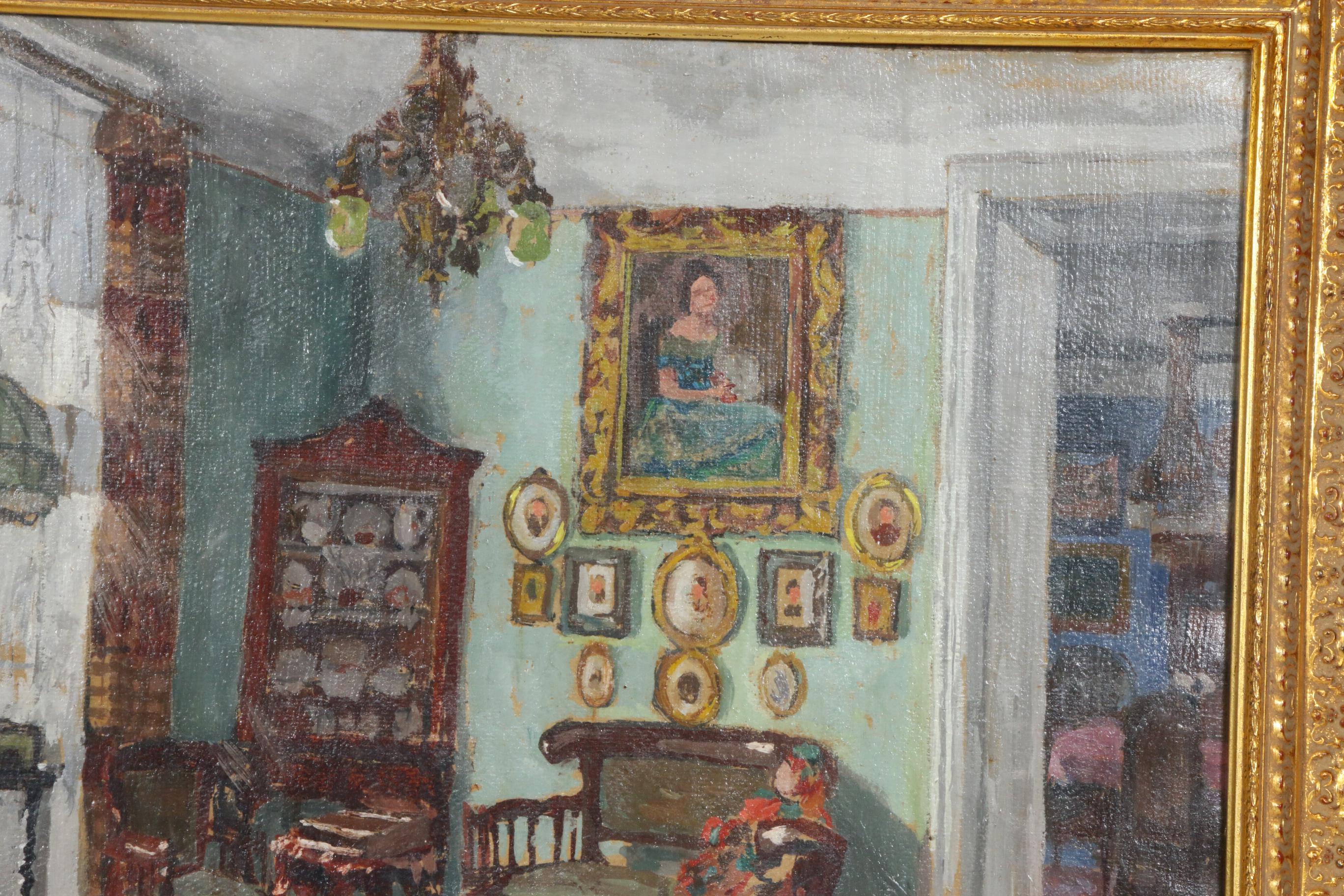 Parlor Scene Oil Painting | EBTH