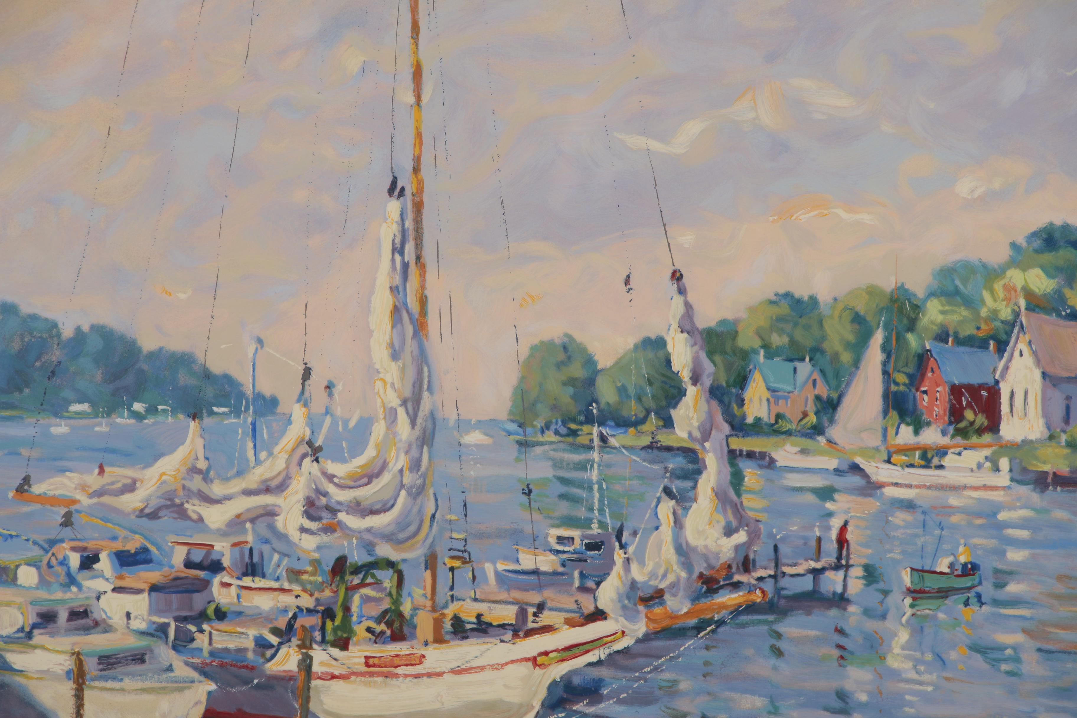 Bill Schmidt Serigraph of Harbor Scene | EBTH