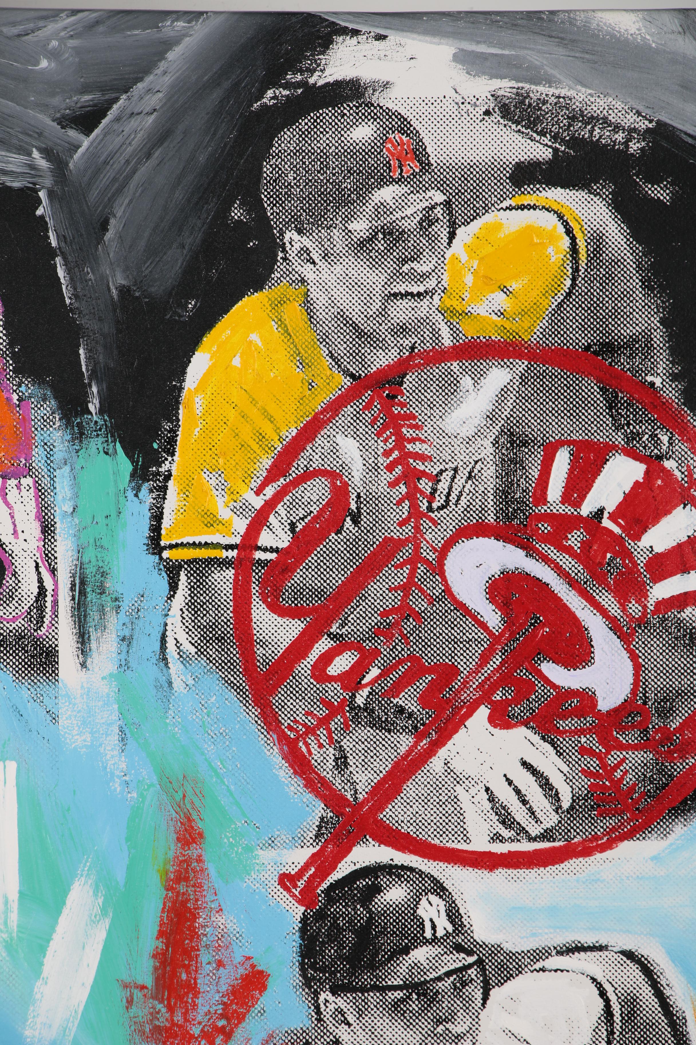 John Stango Monumental Pop Art Mixed Media Painting of Derek Jeter | EBTH