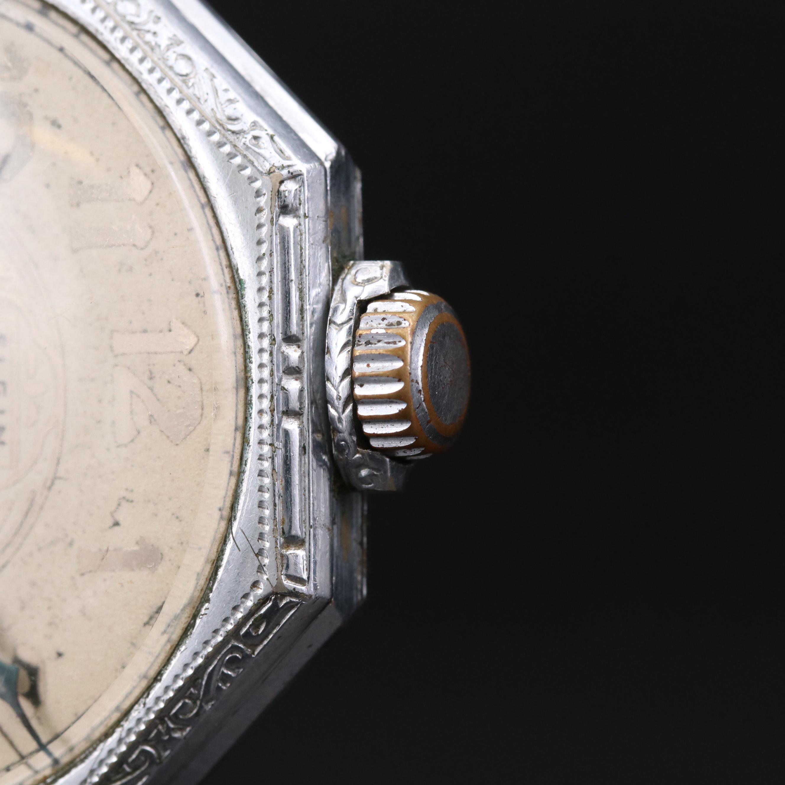 Vintage Elgin Octagonal Open Face Pocket Watch, 1929 | EBTH