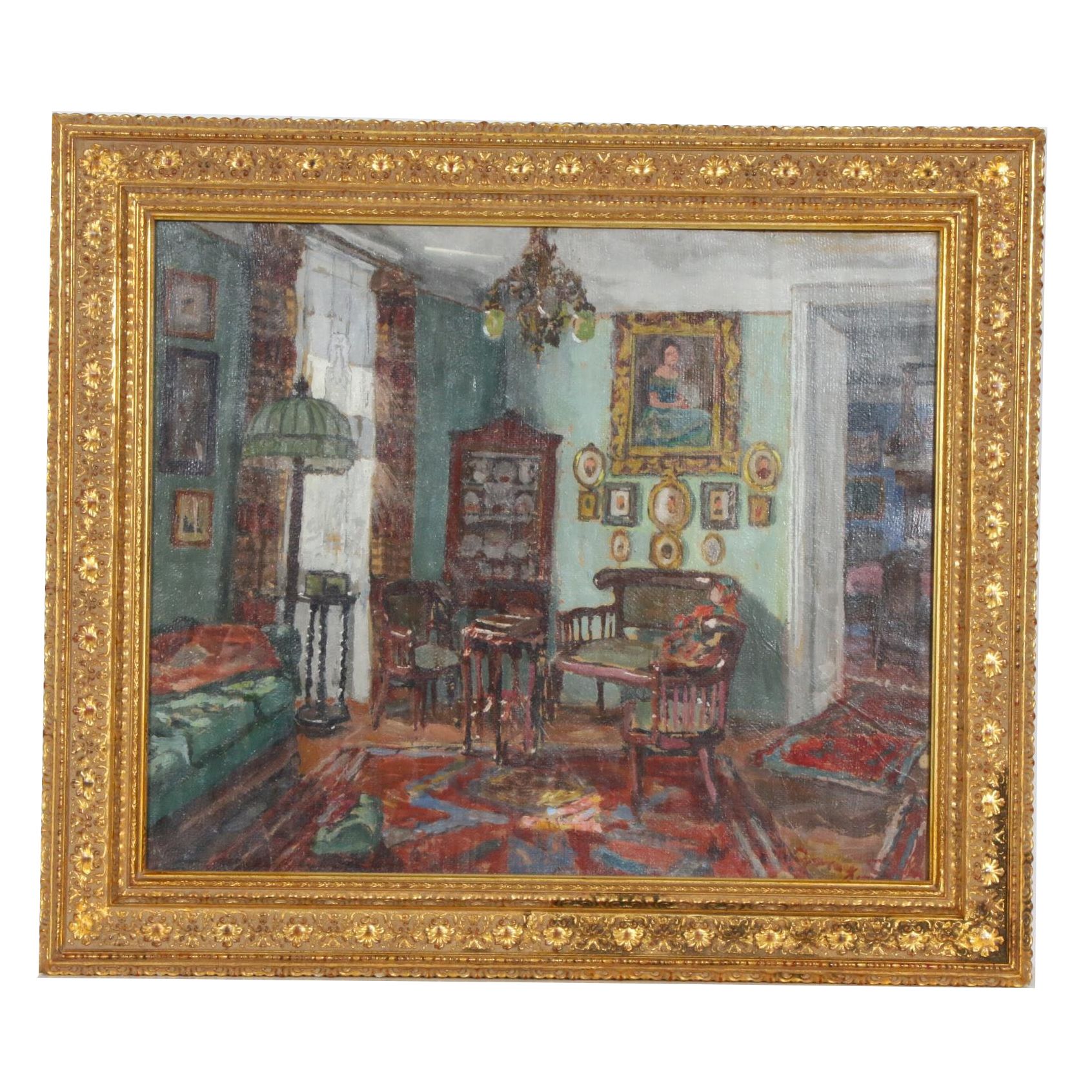Parlor Scene Oil Painting | EBTH