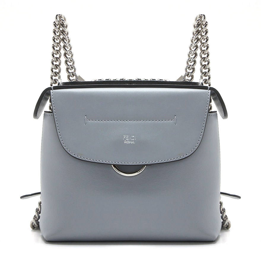 Fendi Slate Blue Leather Back to School Mini Backpack | EBTH