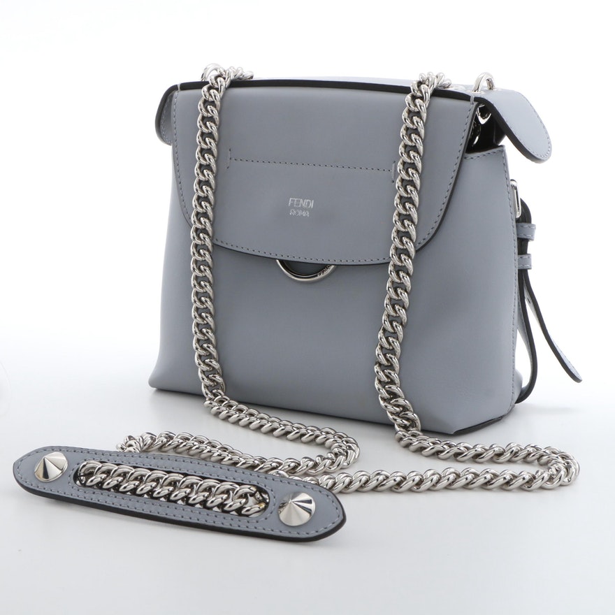 Fendi Slate Blue Leather Back to School Mini Backpack | EBTH