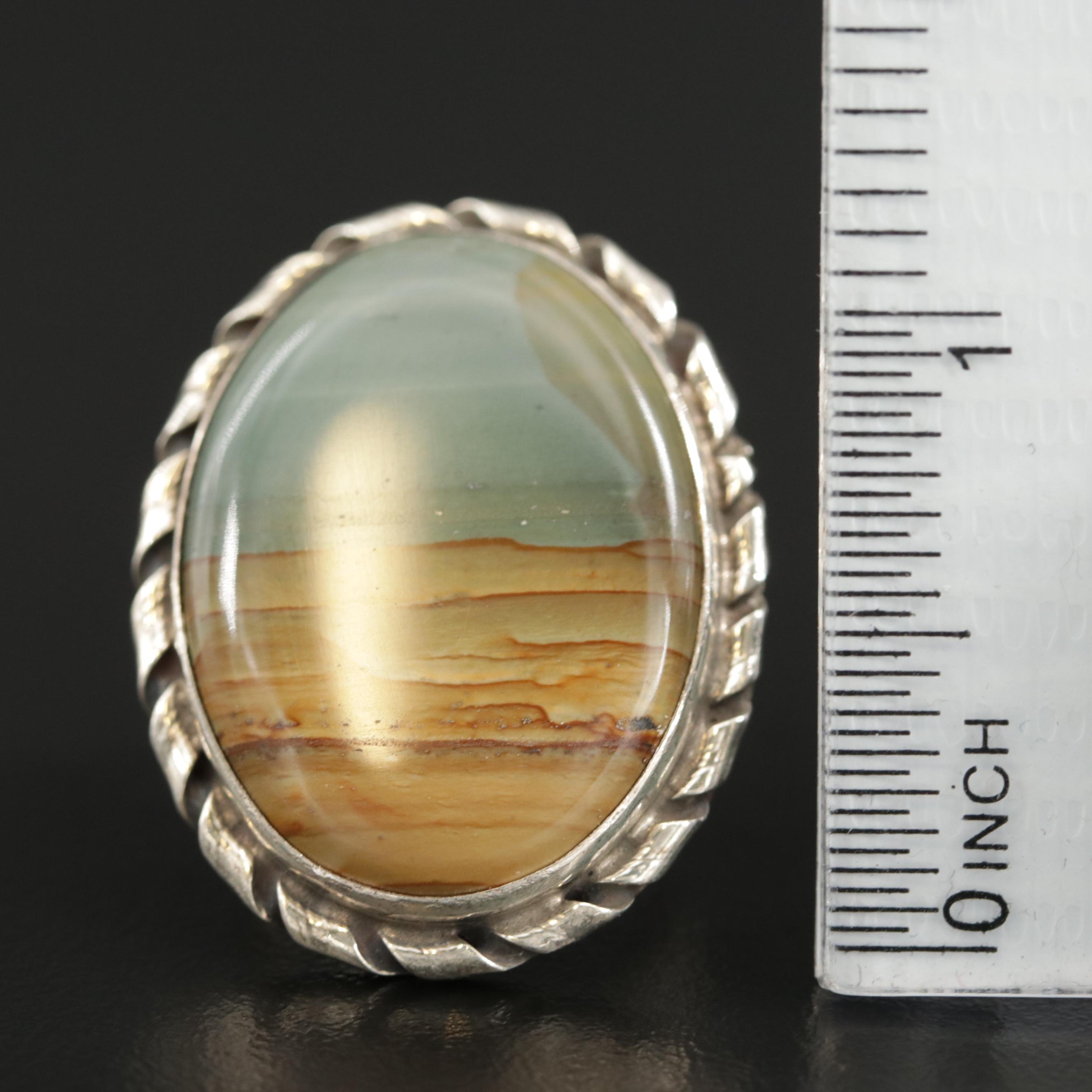 Sterling Silver Landscape Jasper Ring | EBTH