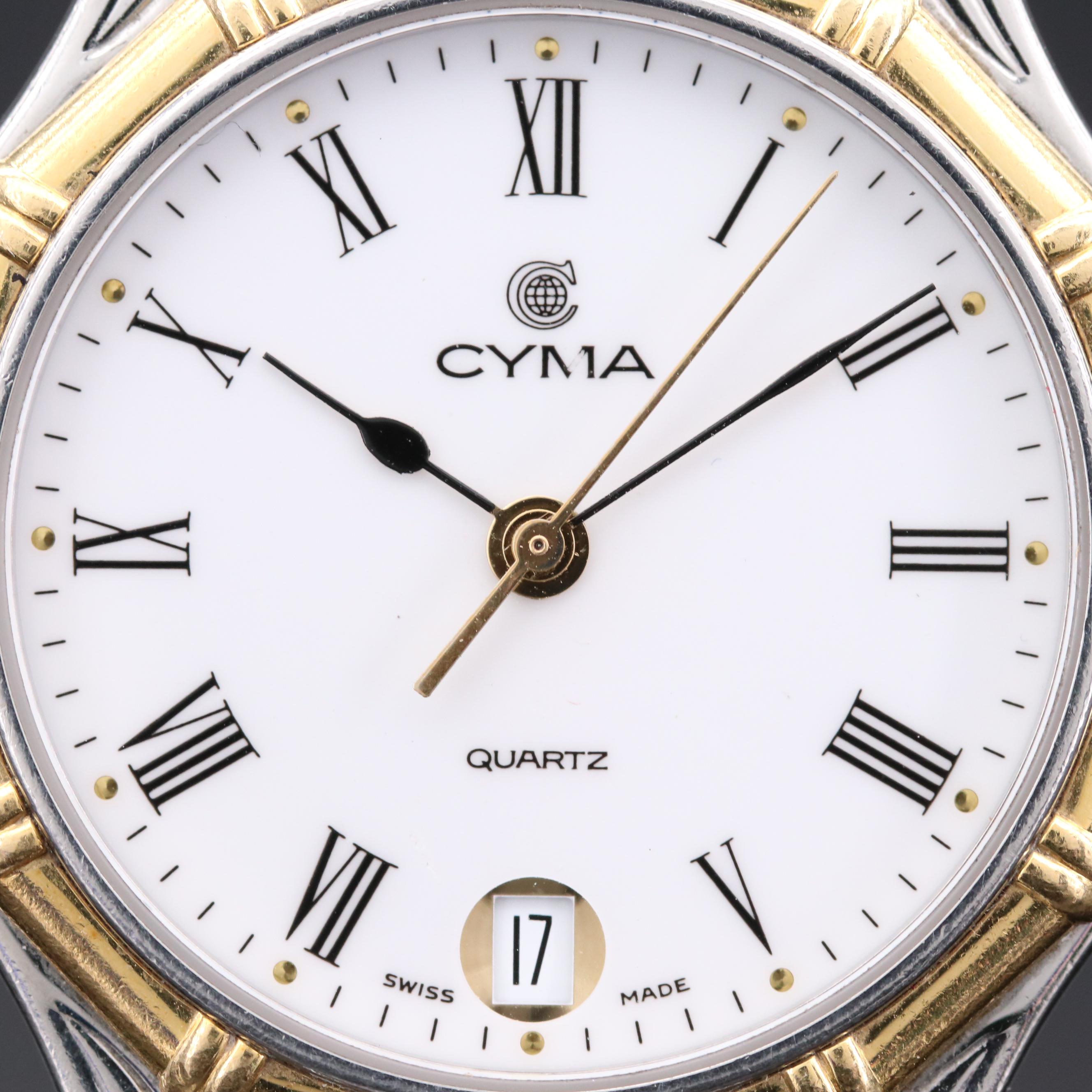 Cyma Stainless Steel and 18K Gold Swiss Quartz Wristwatch | EBTH