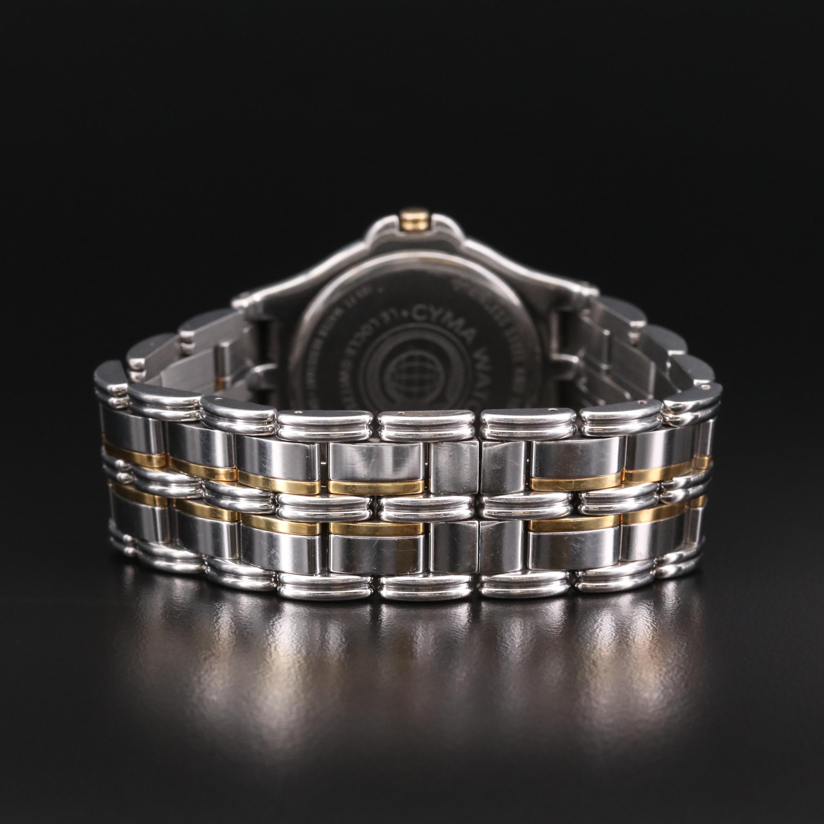 Cyma Stainless Steel and 18K Gold Swiss Quartz Wristwatch | EBTH