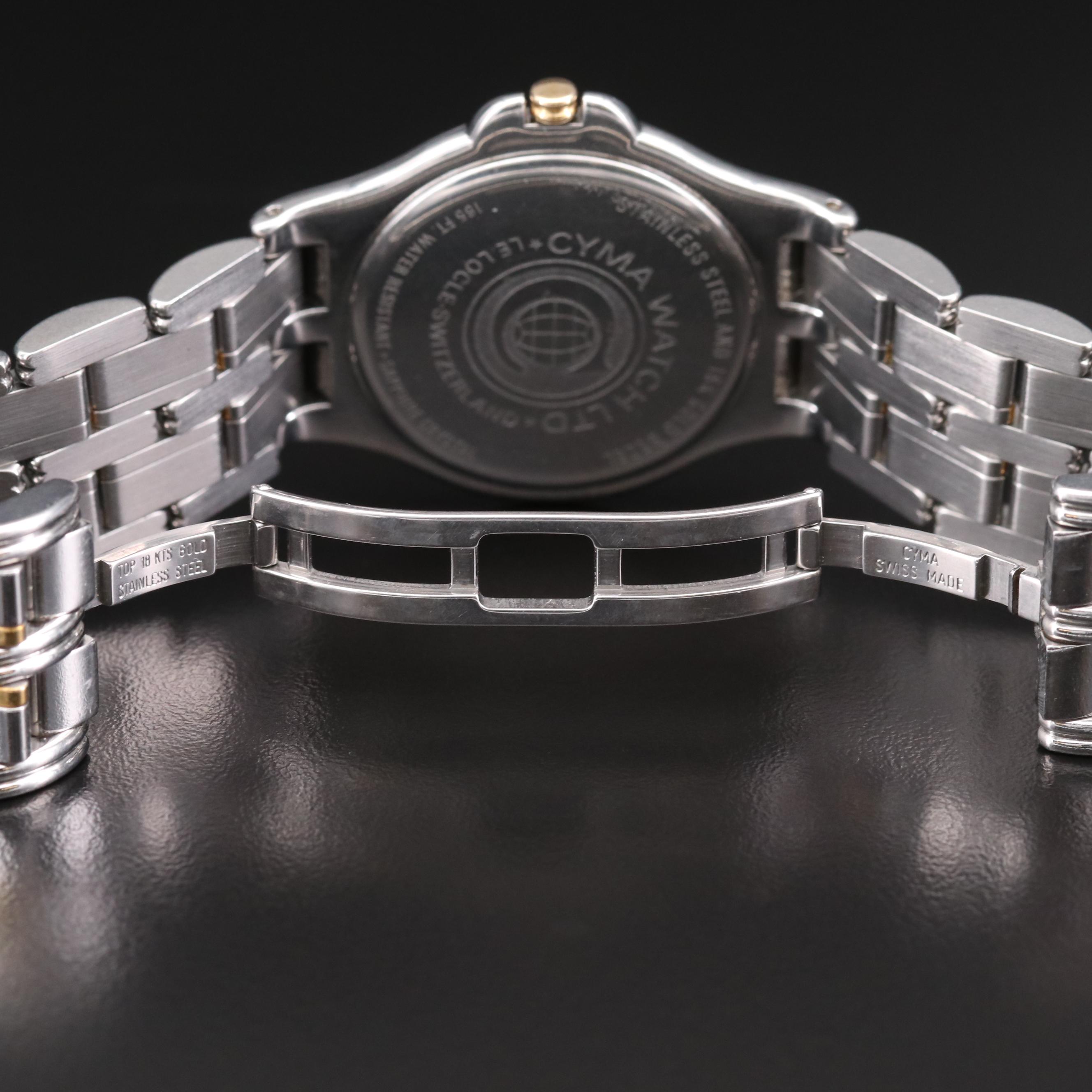 Cyma Stainless Steel and 18K Gold Swiss Quartz Wristwatch | EBTH