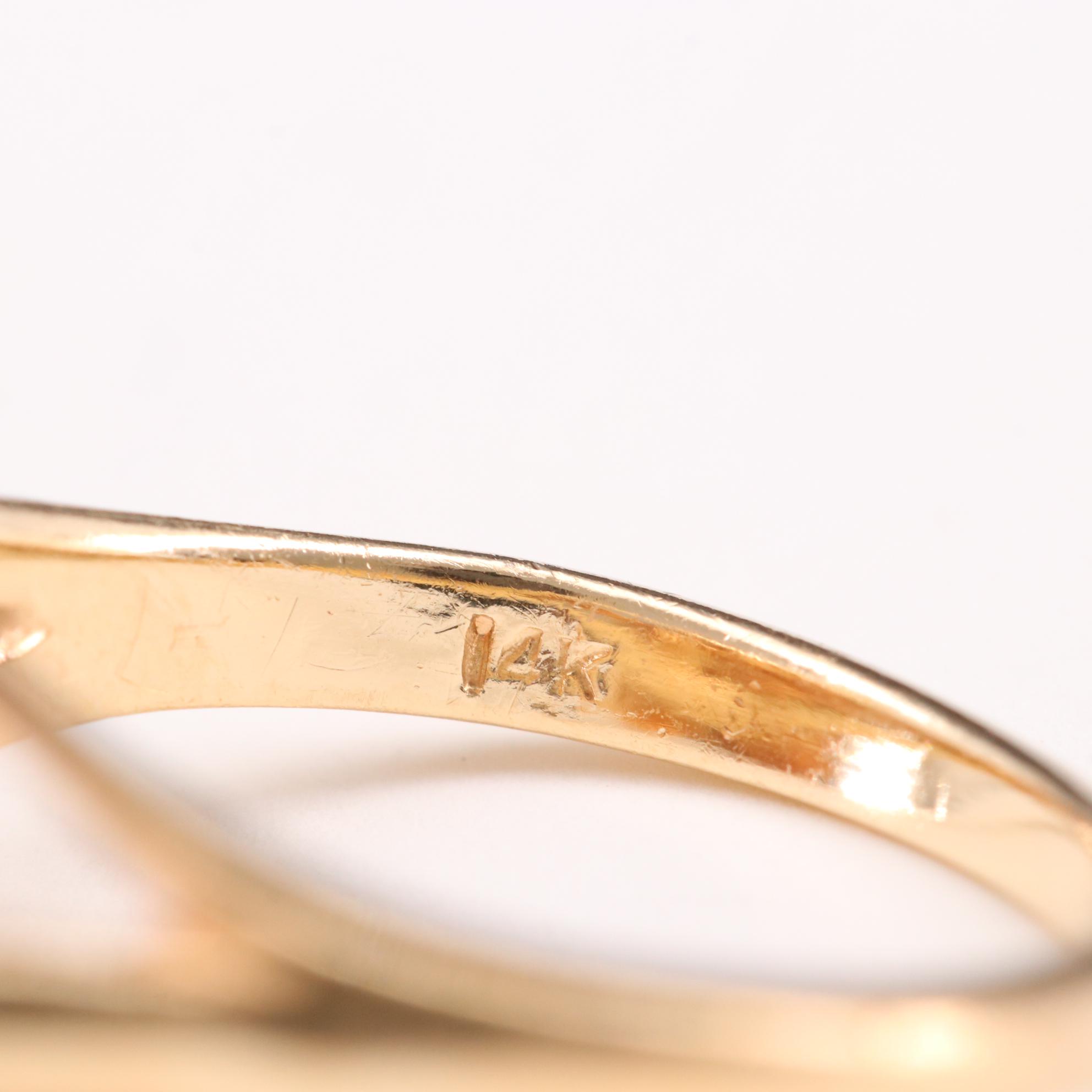 14K Yellow Gold Diamond Flower Ring | EBTH